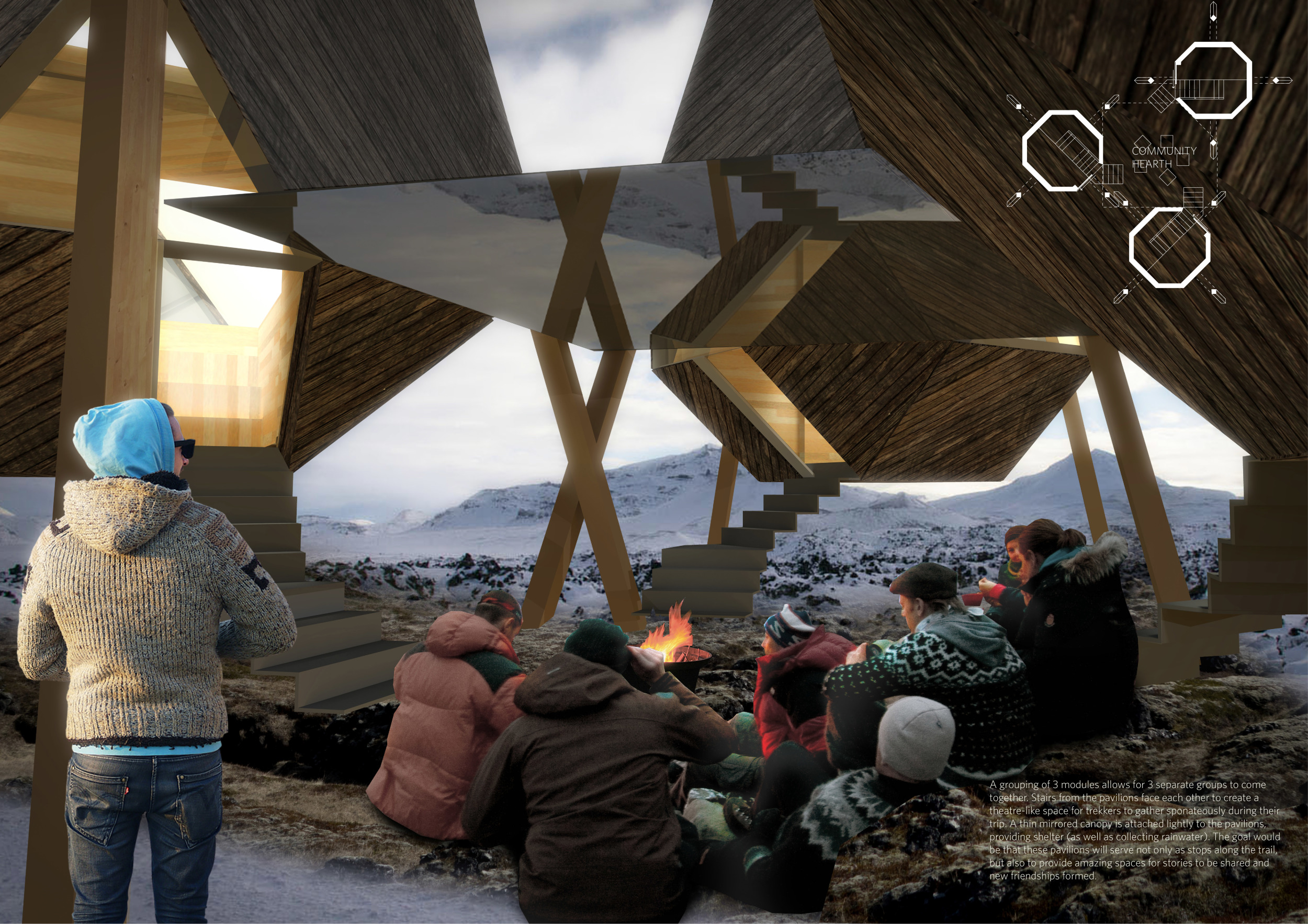 Architecture project // Elevated Pyramidal Shelter Crafted from Larch ...