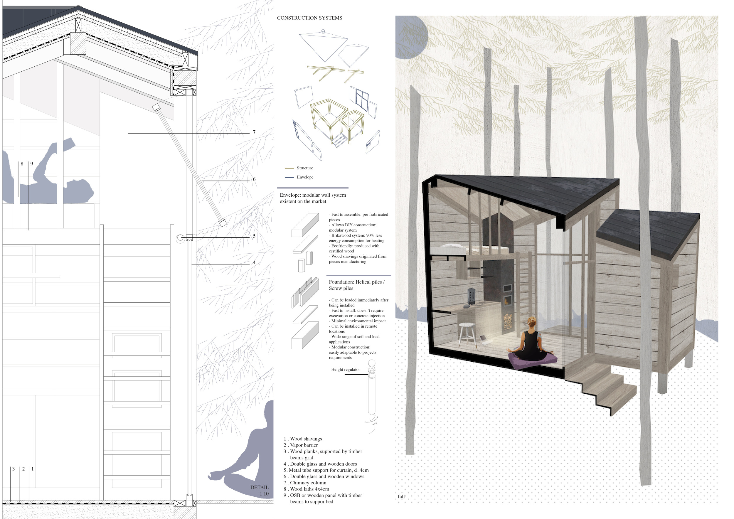 Architecture project // Timber Beams and Diagonal Ridge Create a ...