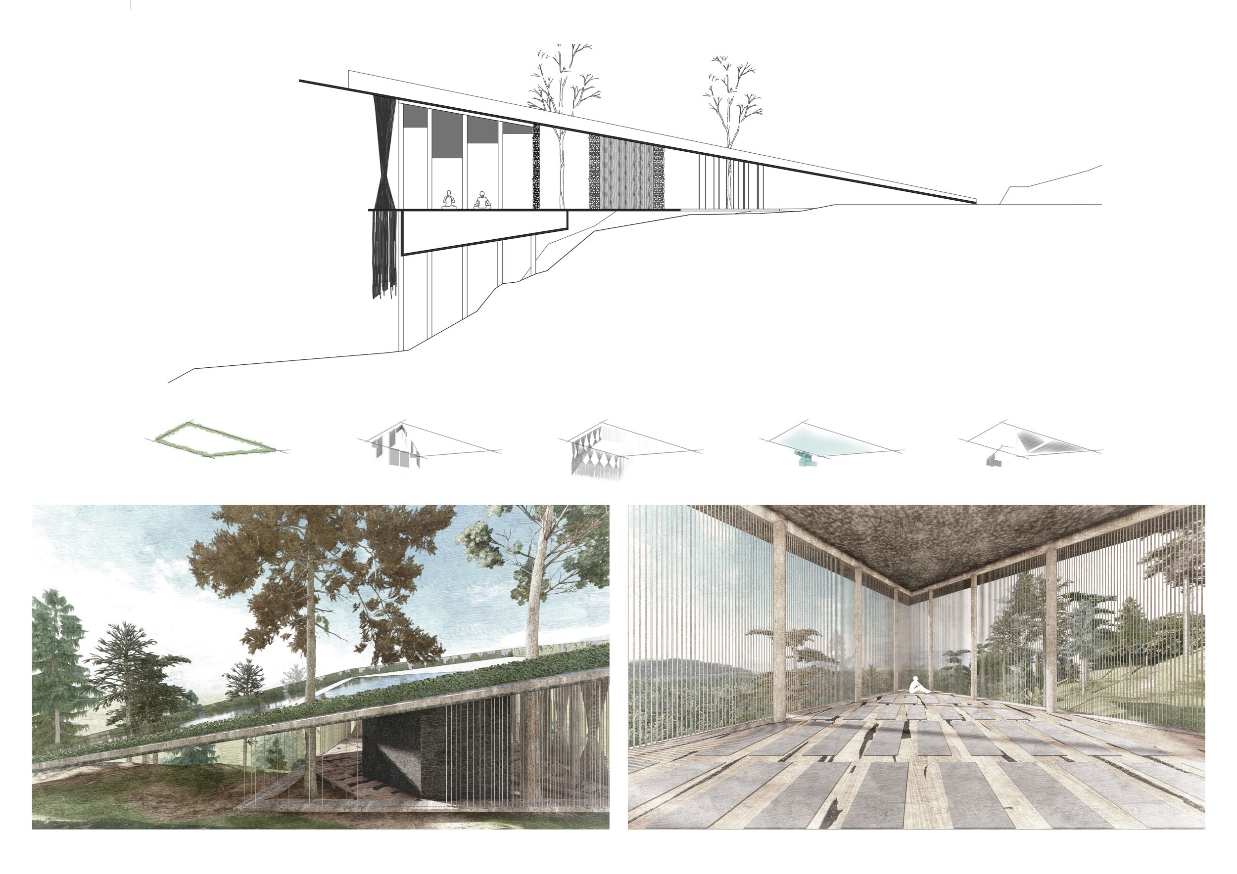 Architecture project // Soft Facade of Stretched Ropes and Local ...