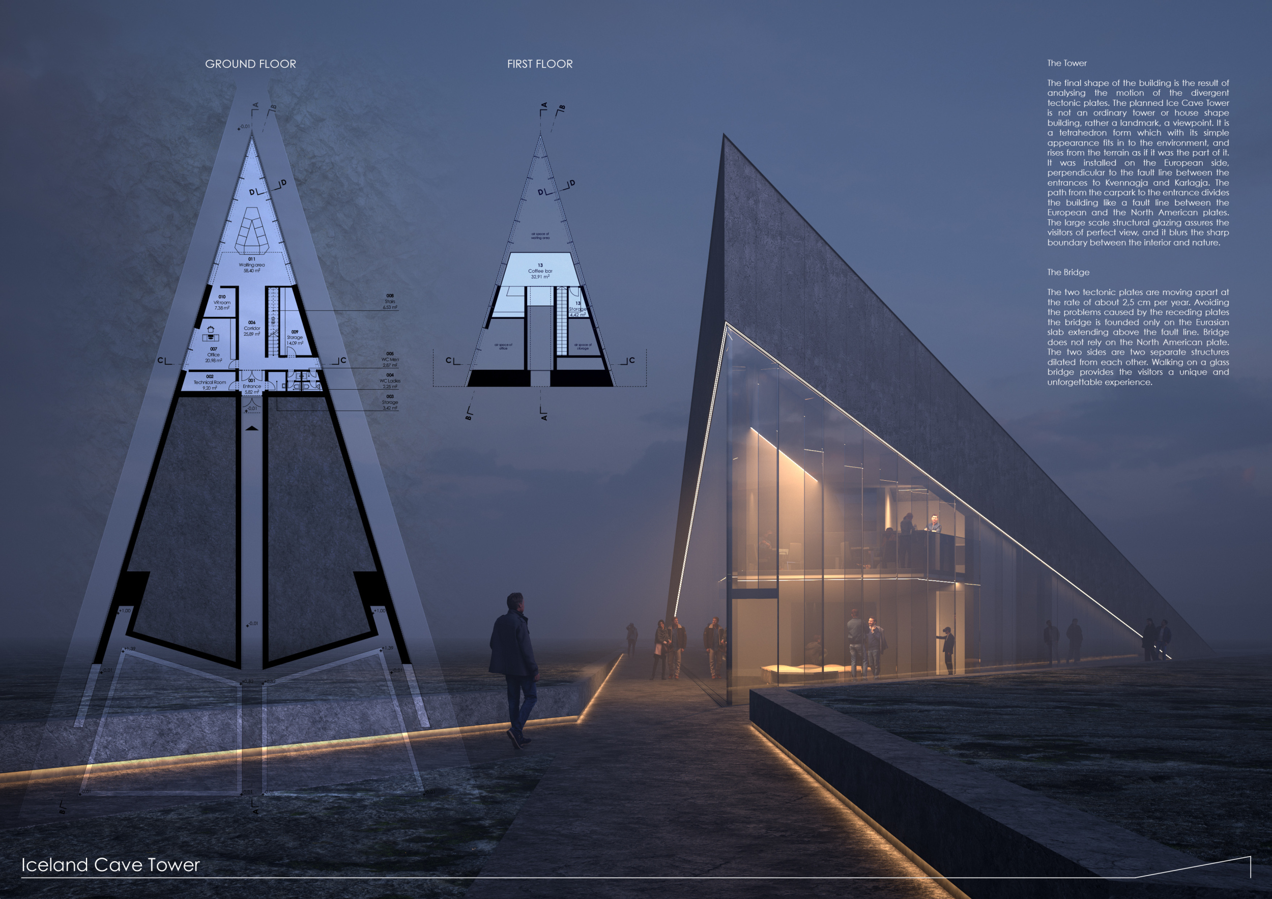 Architecture project // Tetrahedral Viewpoint with Sintered Stone and ...