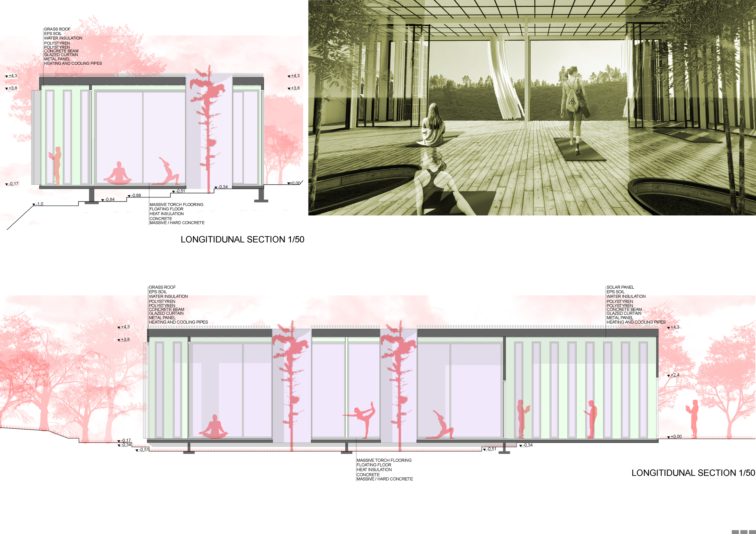 Architecture project // Light-Filled Yoga Center with Integrated Tree ...
