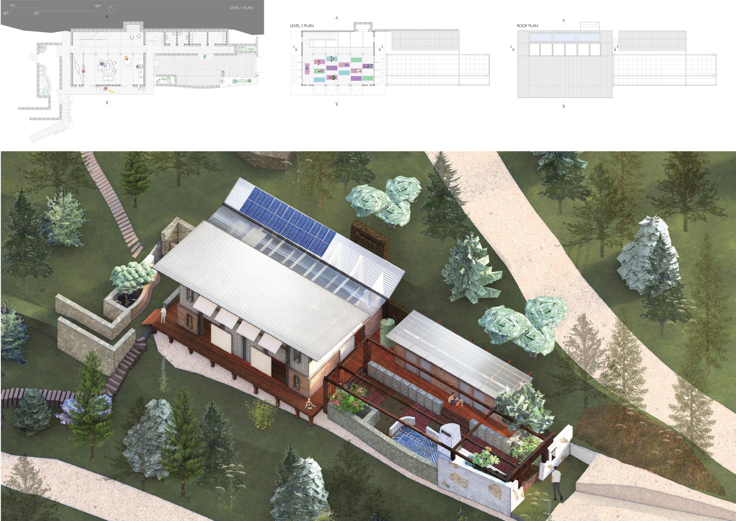 Architecture project // Elevated Stone Plinth Surrounded by Nature for ...