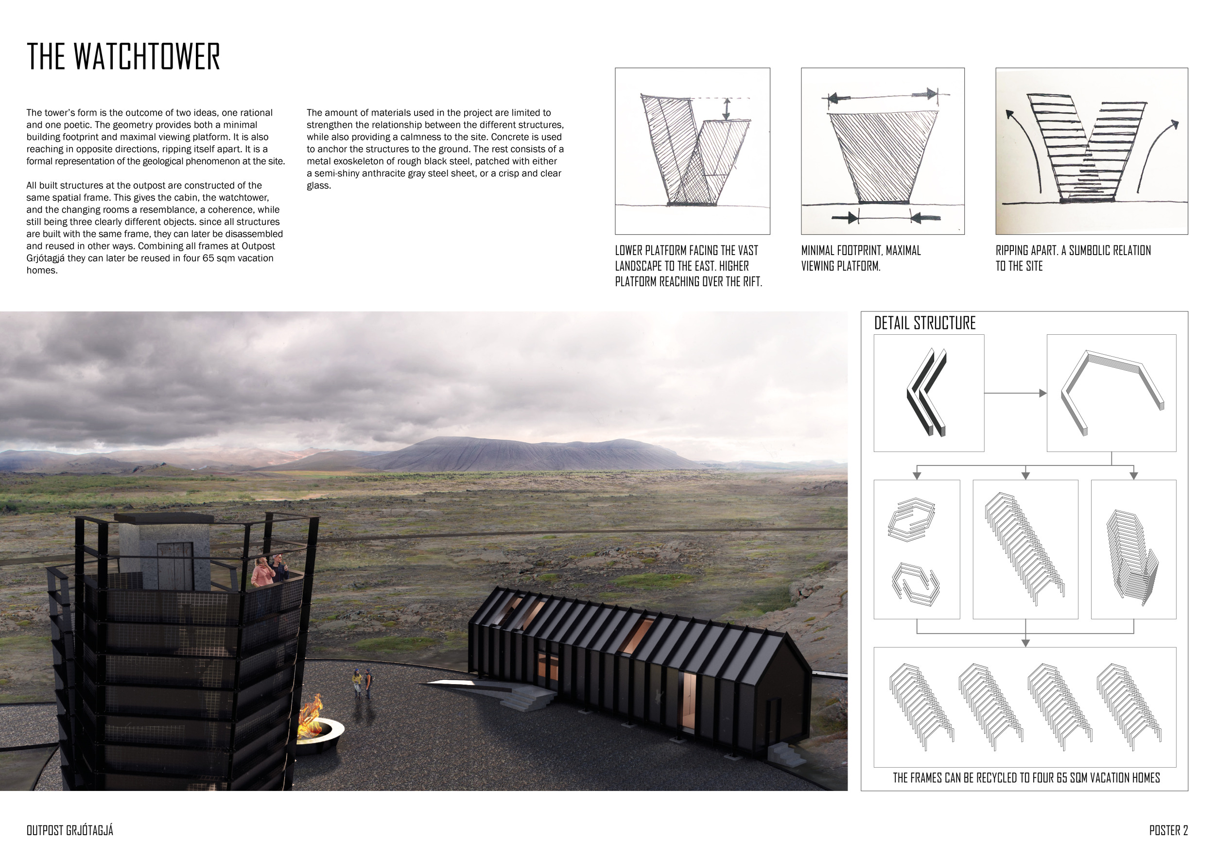 Architecture project // Tectonic Views Framed by Steel Exoskeleton and ...