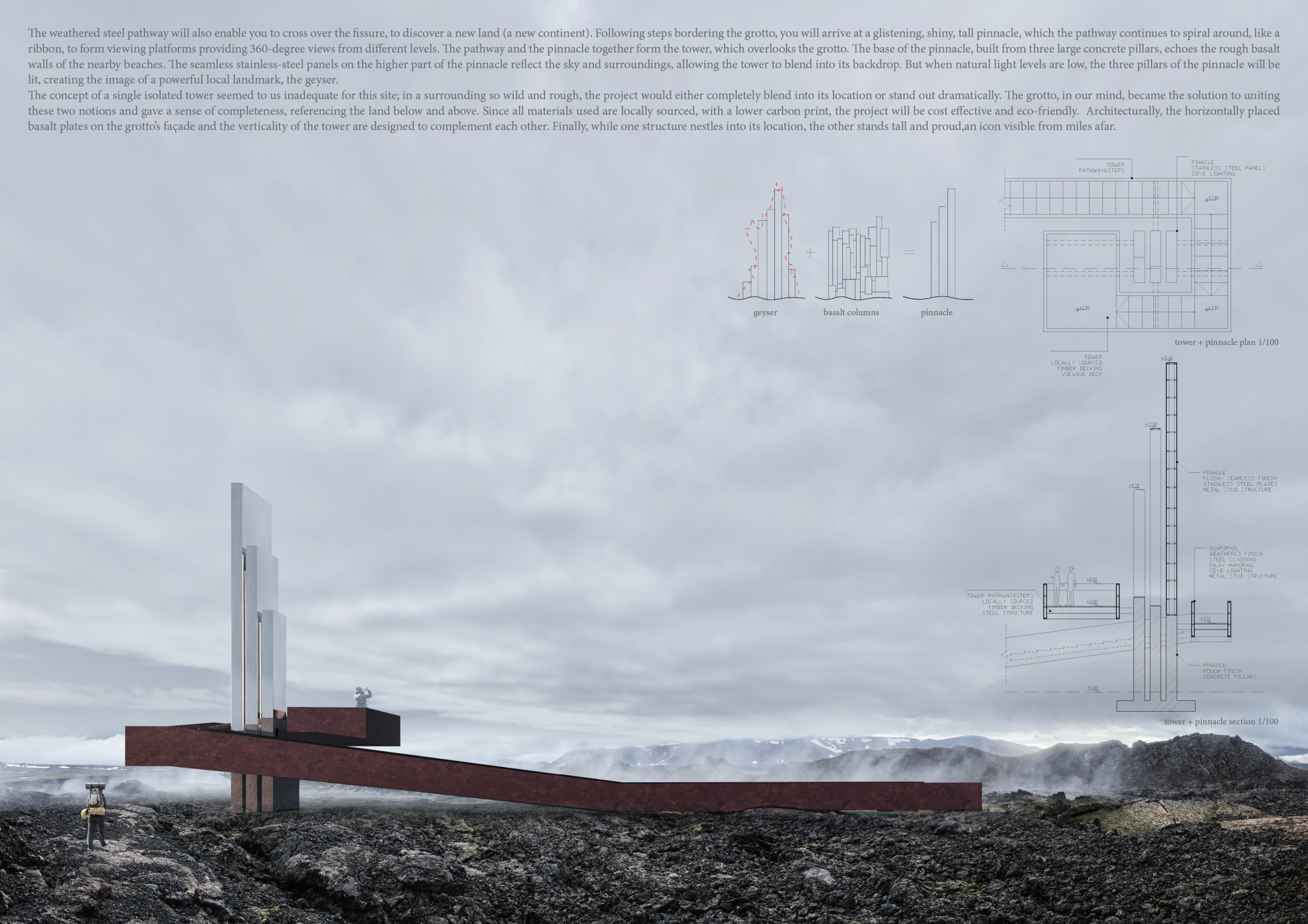 Architecture project // Basalt and Turf Formed Grotto with Curved ...