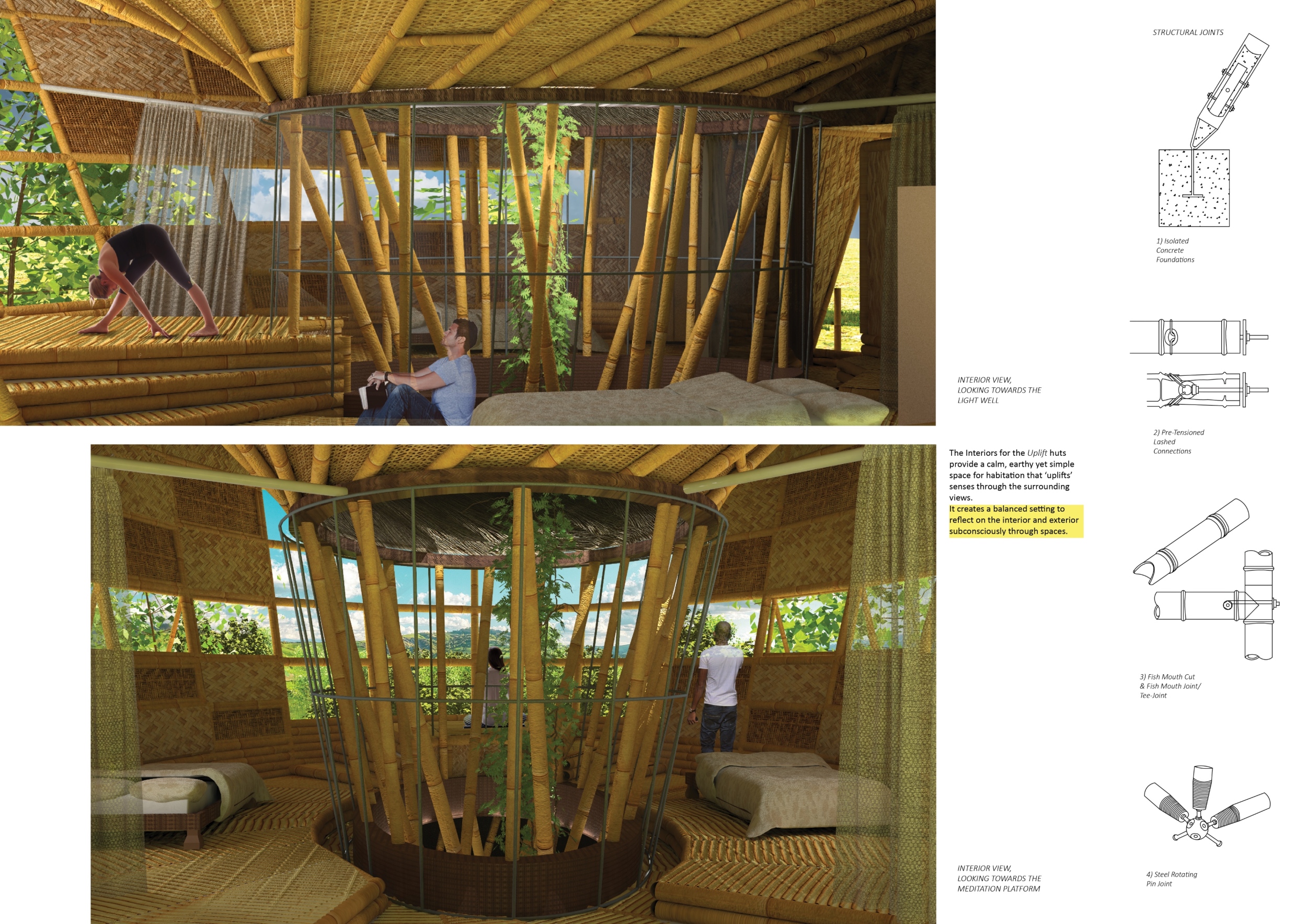 Architecture project // Elevated Bamboo Huts with Thatch Roofs ...