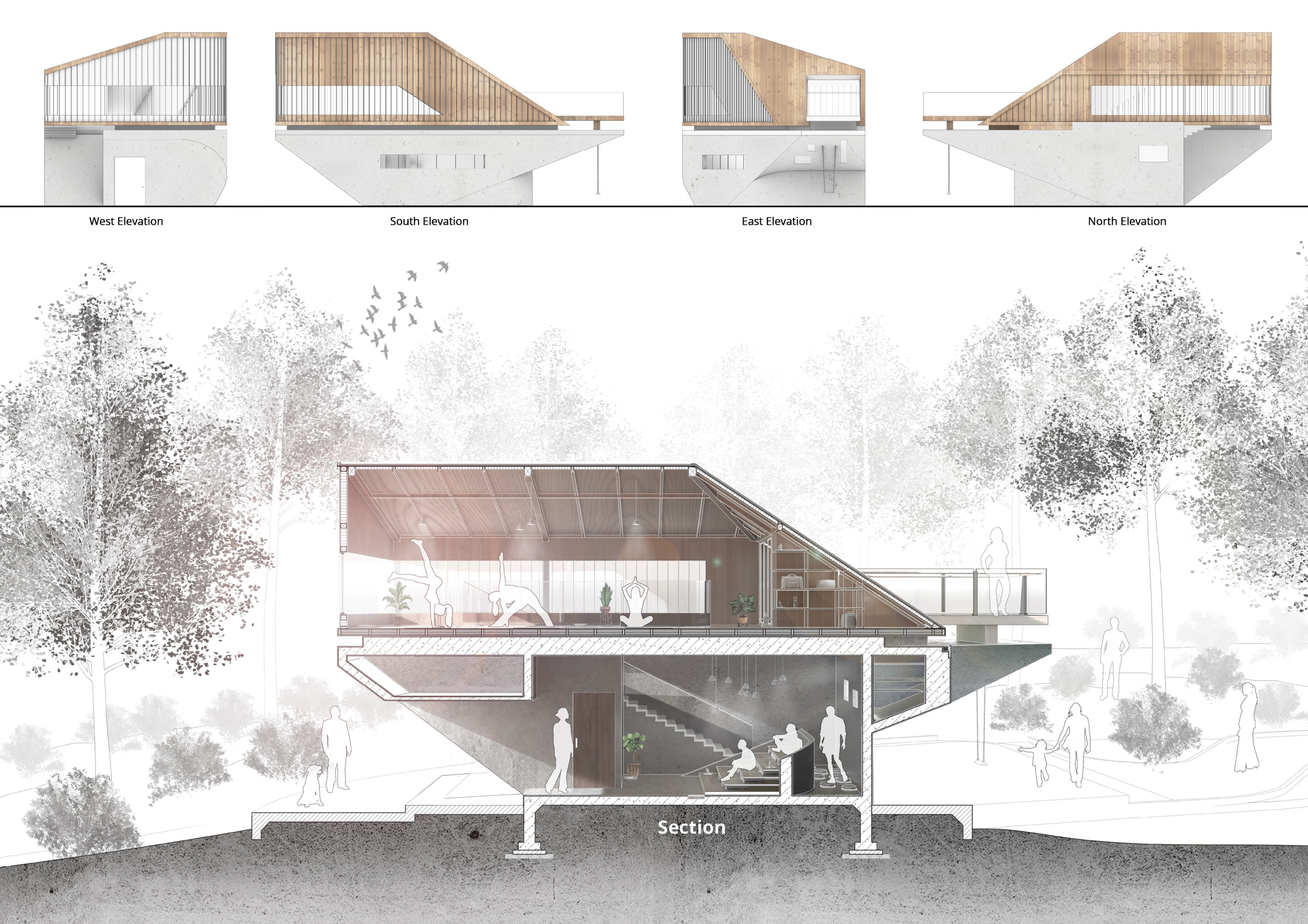 Architecture project // Balancing Void Spaces in a Serene Yoga Retreat