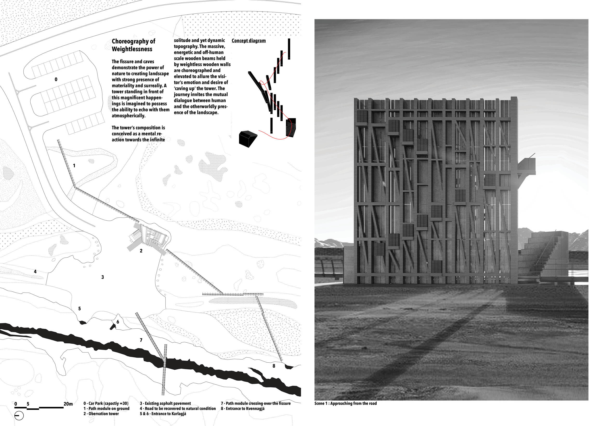 Architecture project // Weightless Wooden Beams Enhancing Views in a Natural Landscape