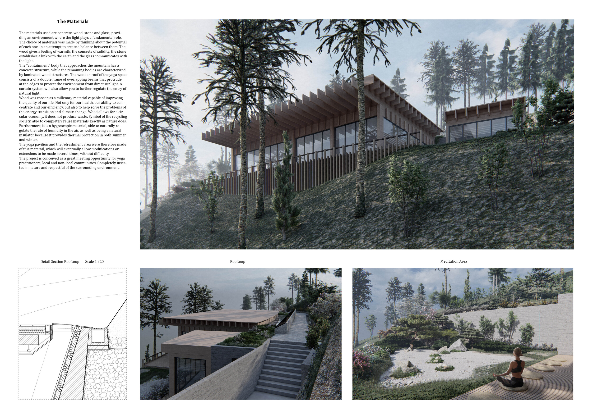 Architecture project // Sinuous Concrete and Wood Retreat Surrounded by ...