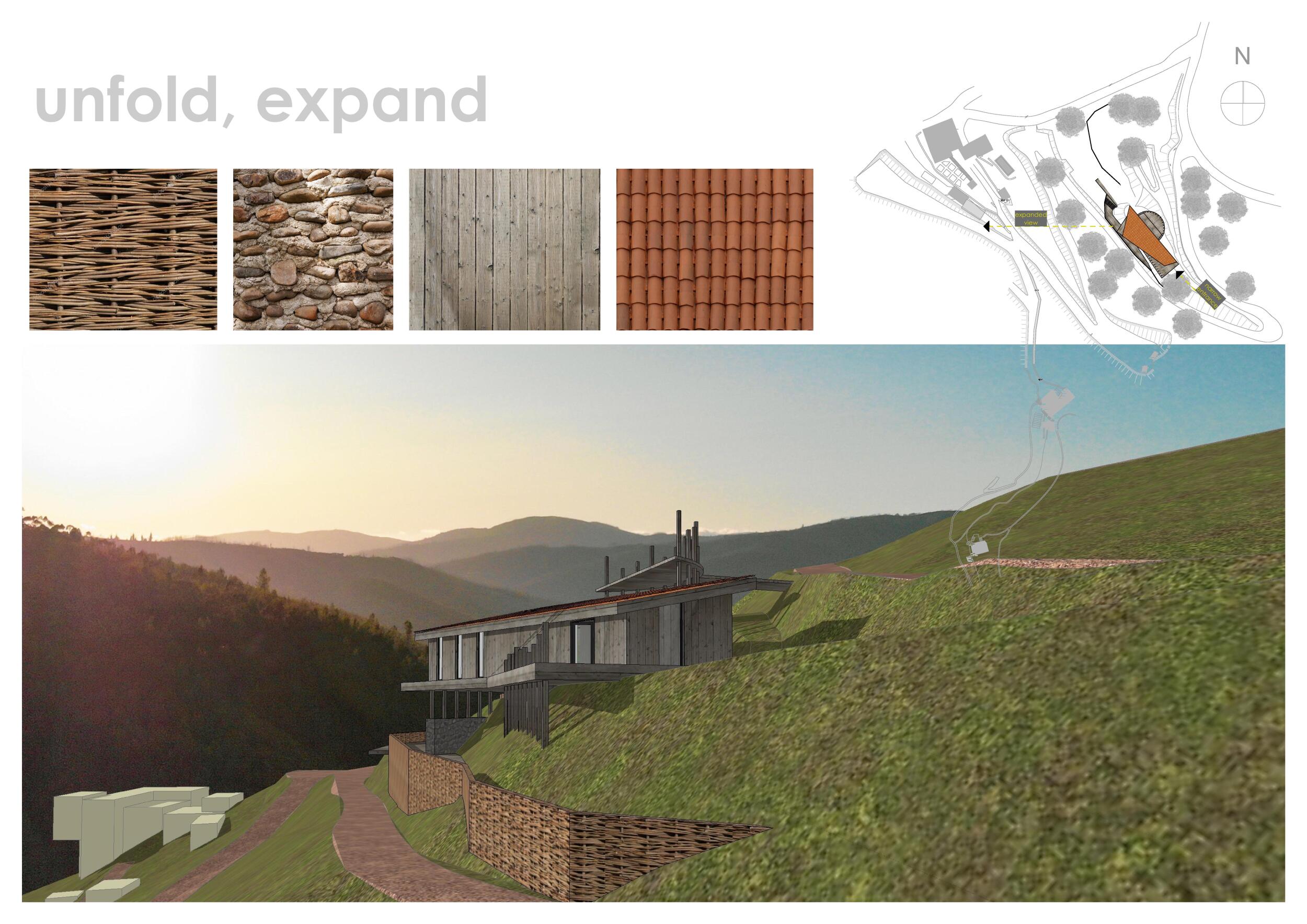 Architecture project // Woven Textures and Protected Terrace in a ...