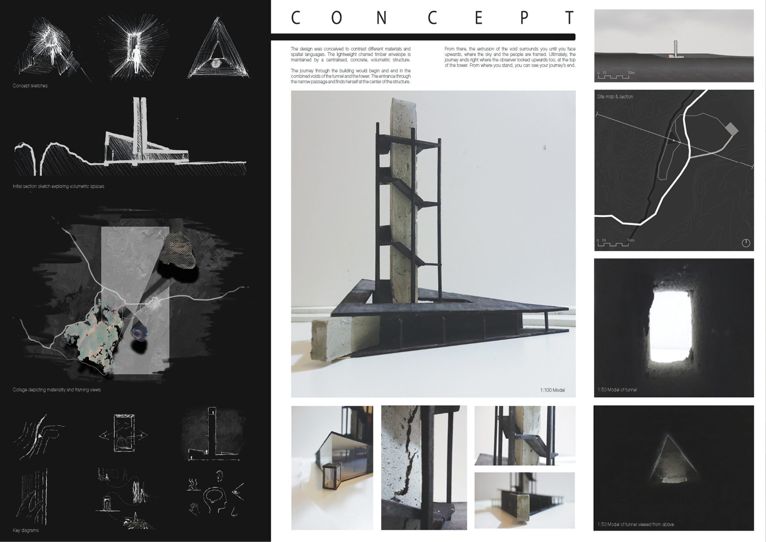 Architecture project // Charred Timber Integration Within a Triangular ...
