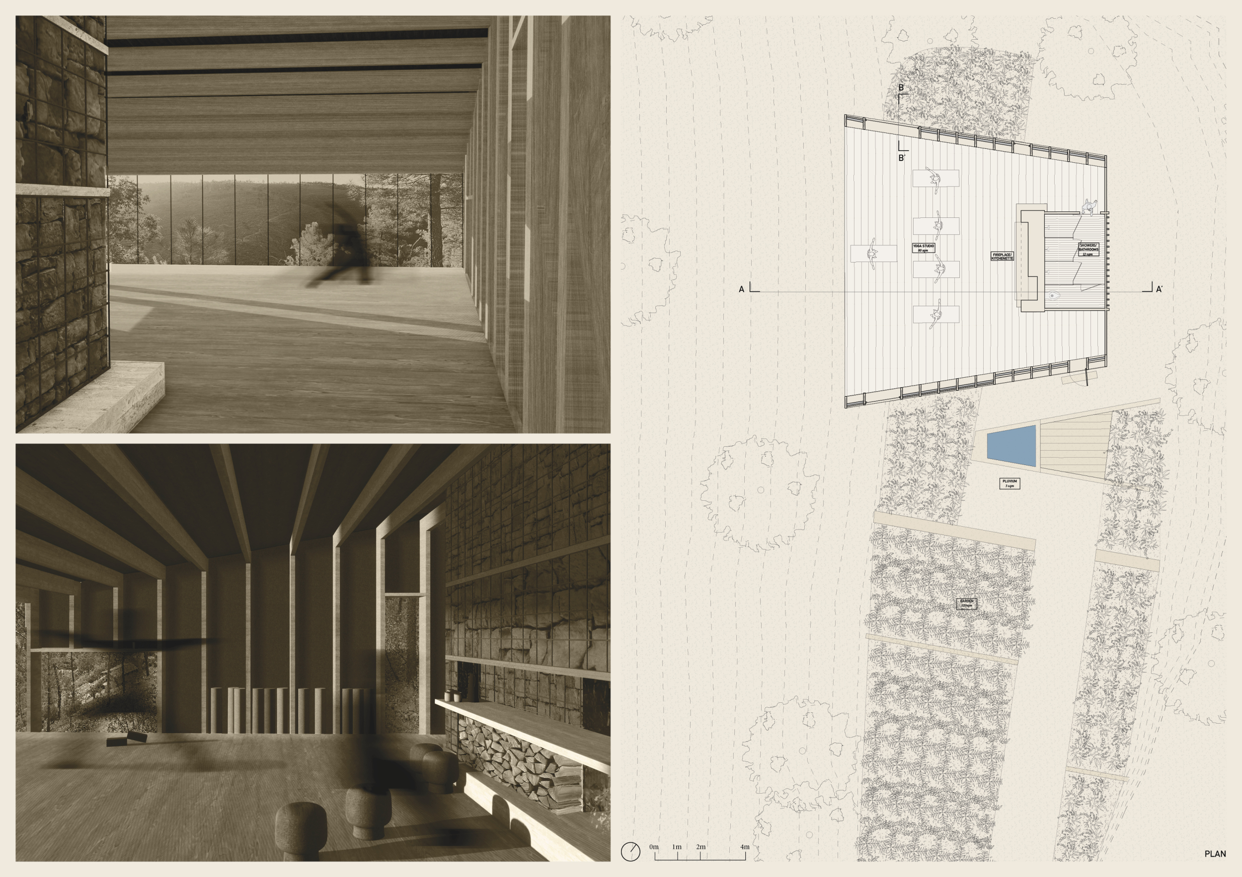 Architecture project // Contemplative Space Constructed with Darkened ...