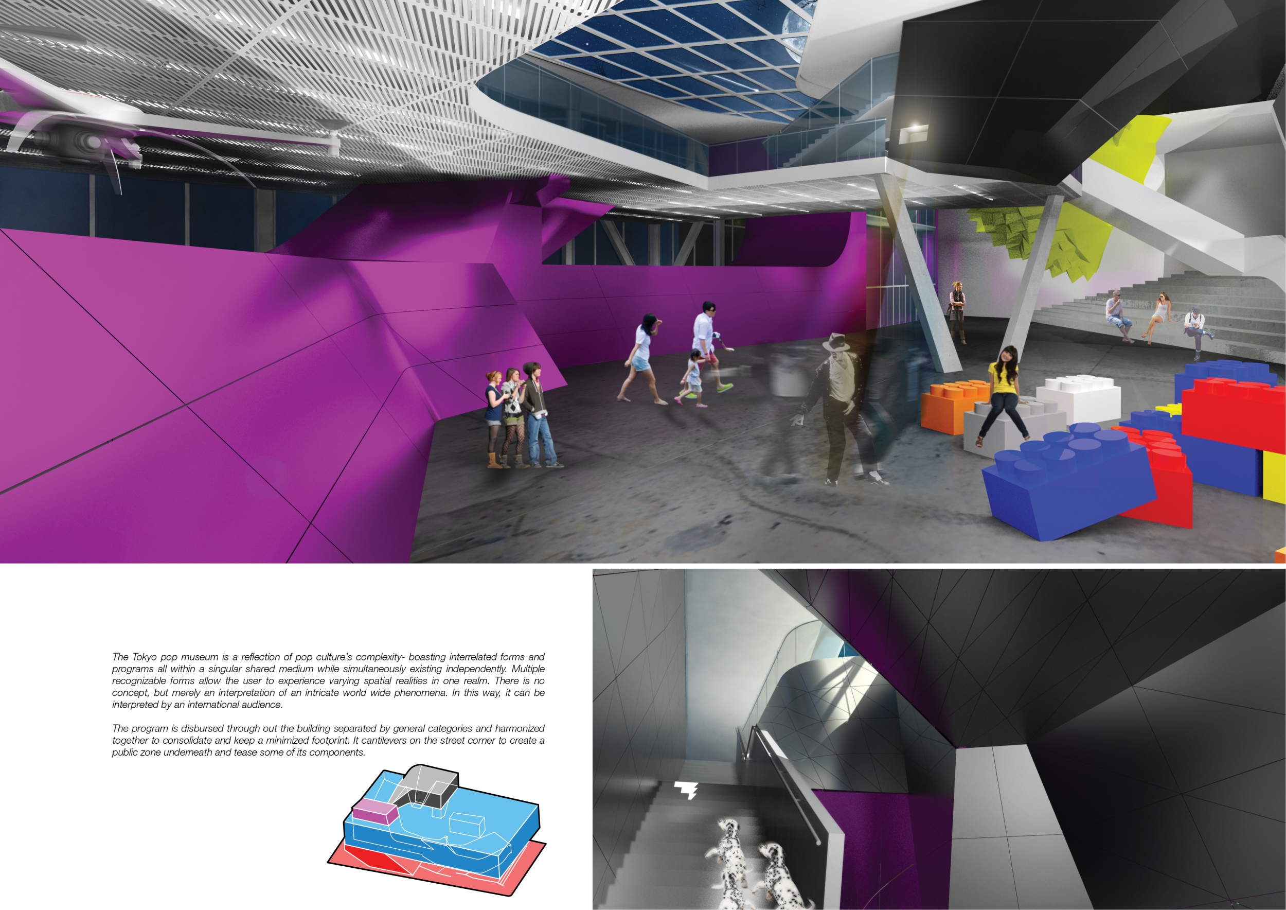 Architecture project // Vibrant Purple Panels and Transparent Facades ...