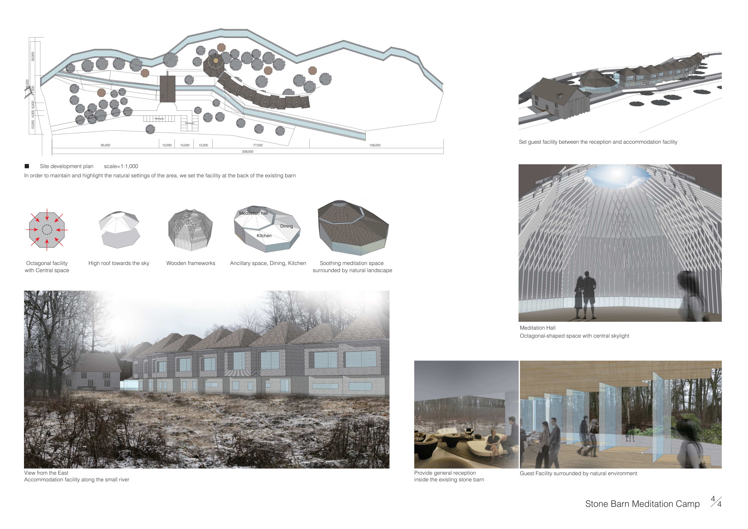Architecture project // Octagonal Meditation Hall Surrounded by Natural ...