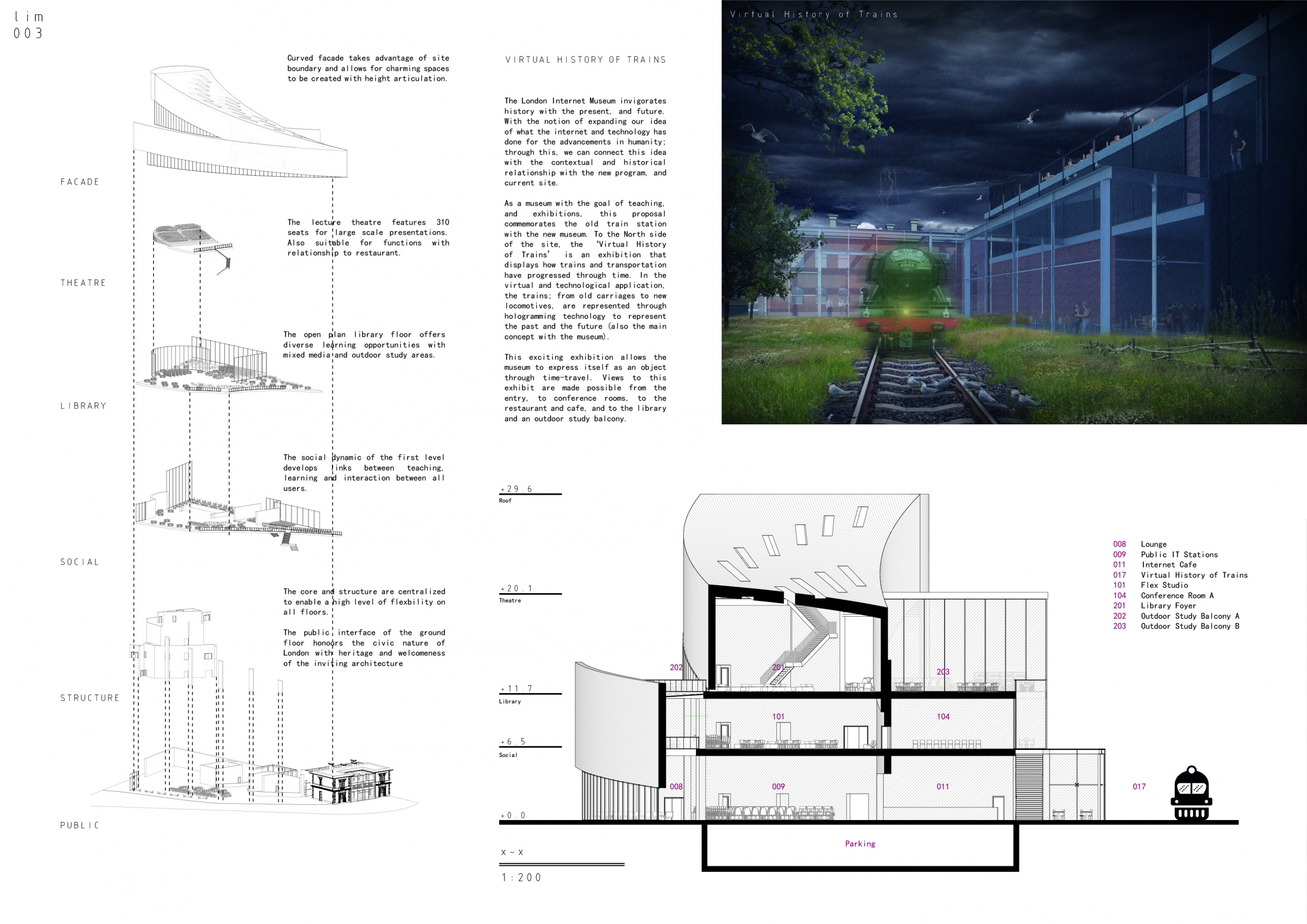 Architecture project // Sinuous Form Enclosed by Glass and Steel ...