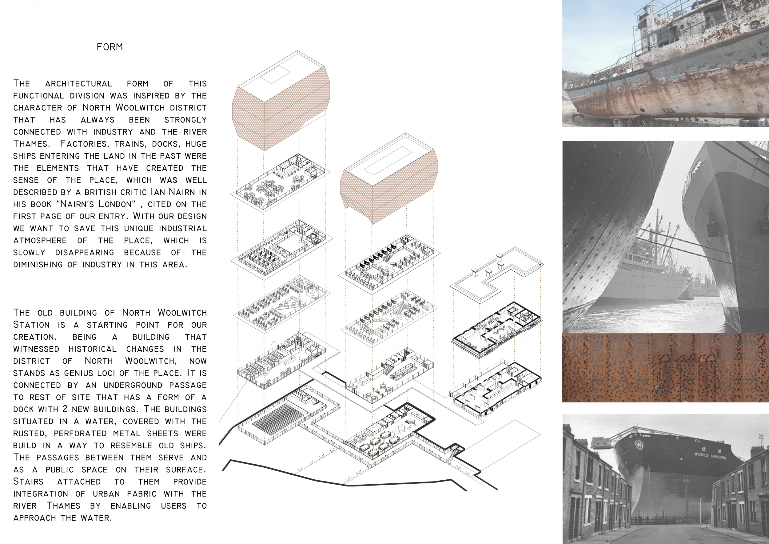 Architecture project // Rusted Metal Facades and Translucent Spaces in ...