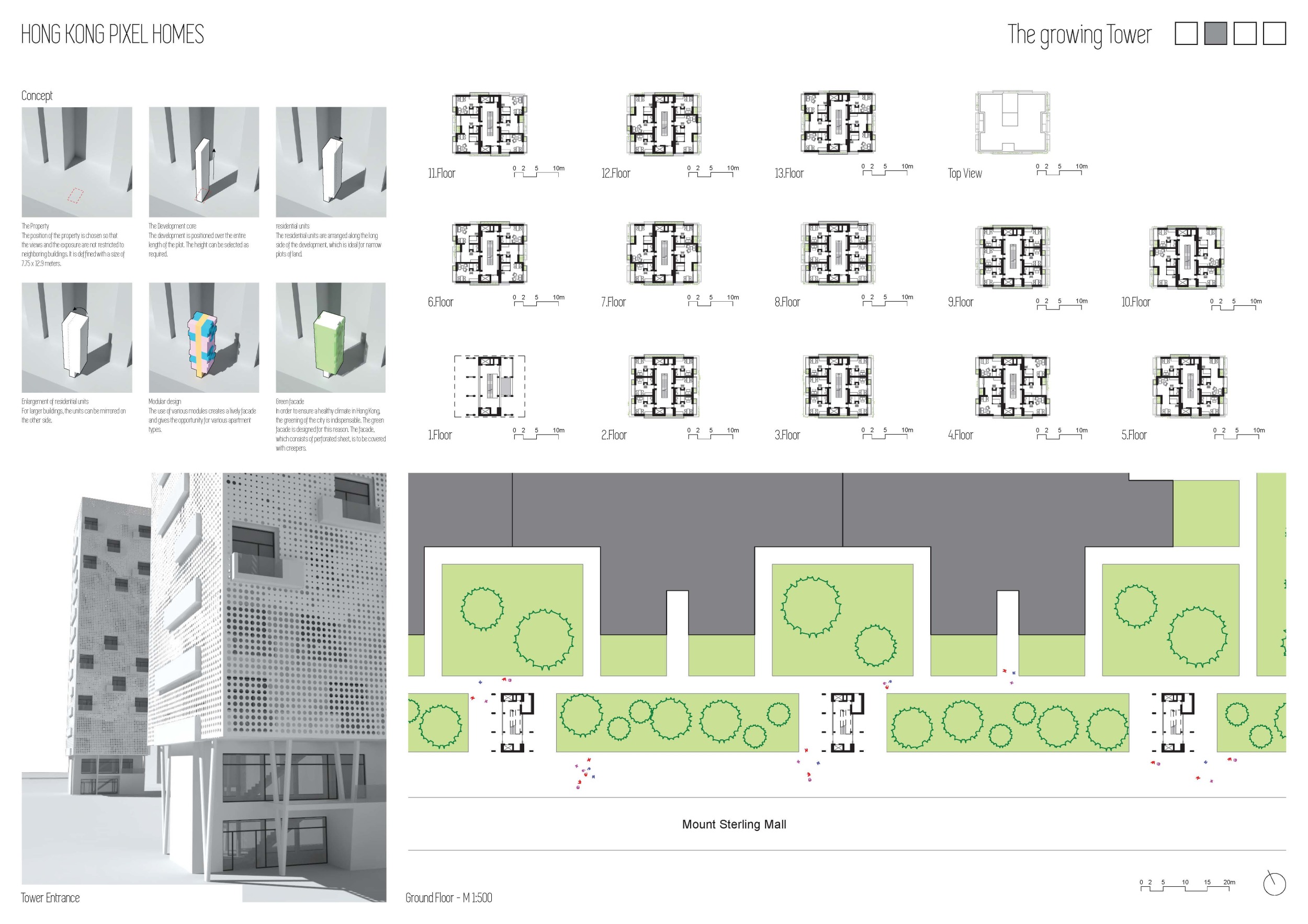 Architecture project // Pixelated Facade and Perforated Panels in ...