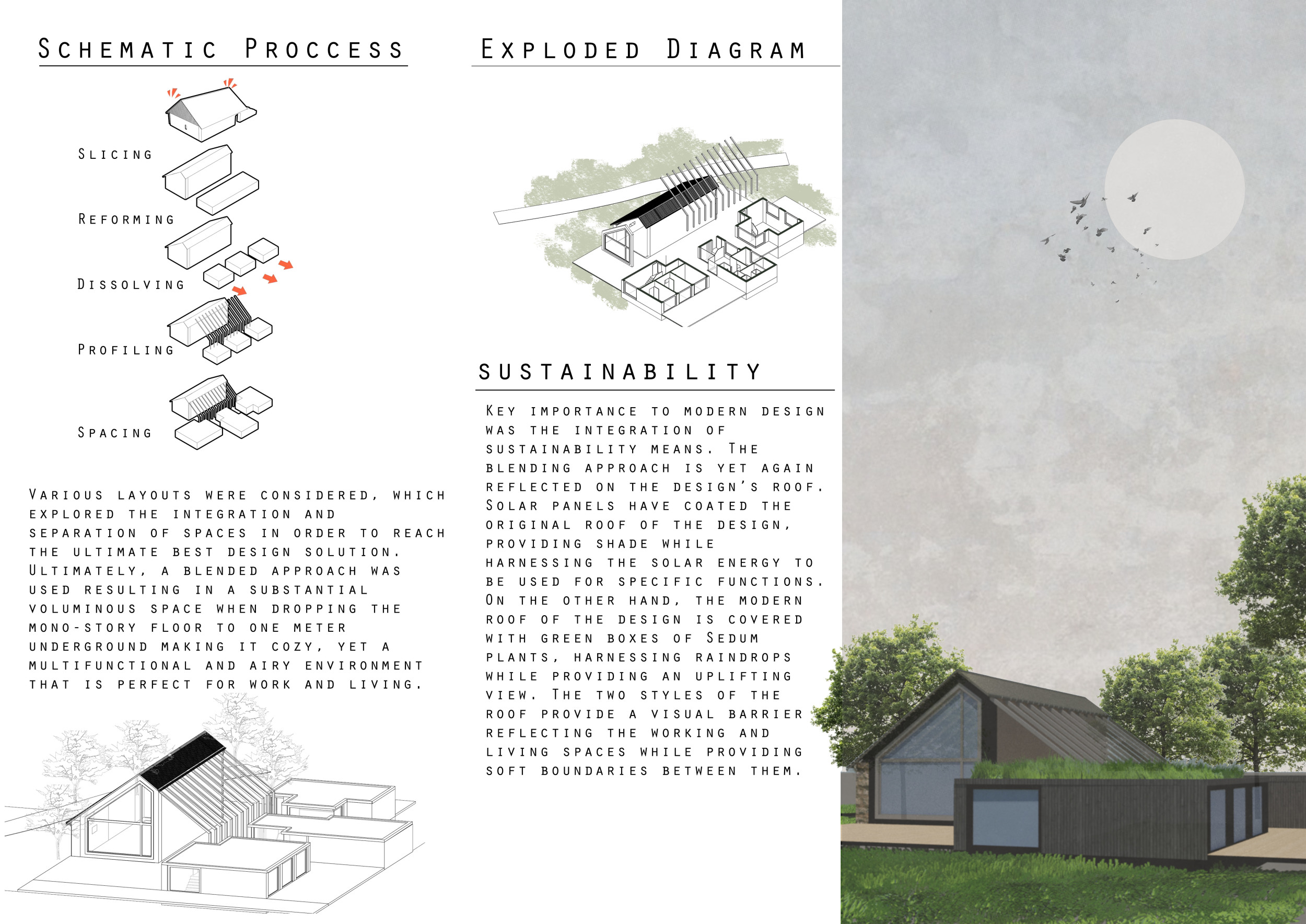 Architecture project // Charred Timber and Green Roofs in a Functional ...