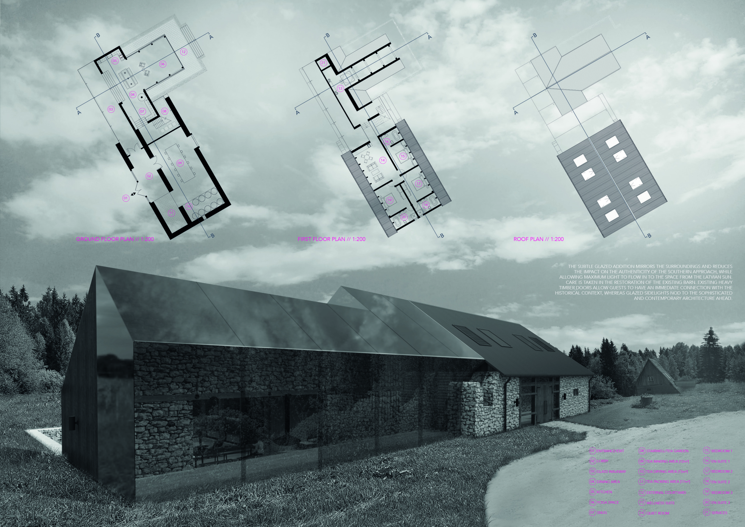 Architecture project // Blackened Aspen and Solid Oak Barn with ...