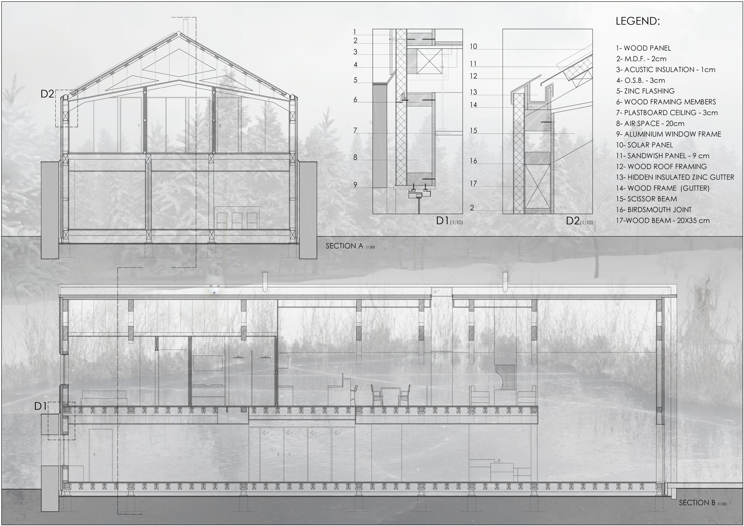 Architecture project // Forest Integration with Polycarbonate Walls and ...