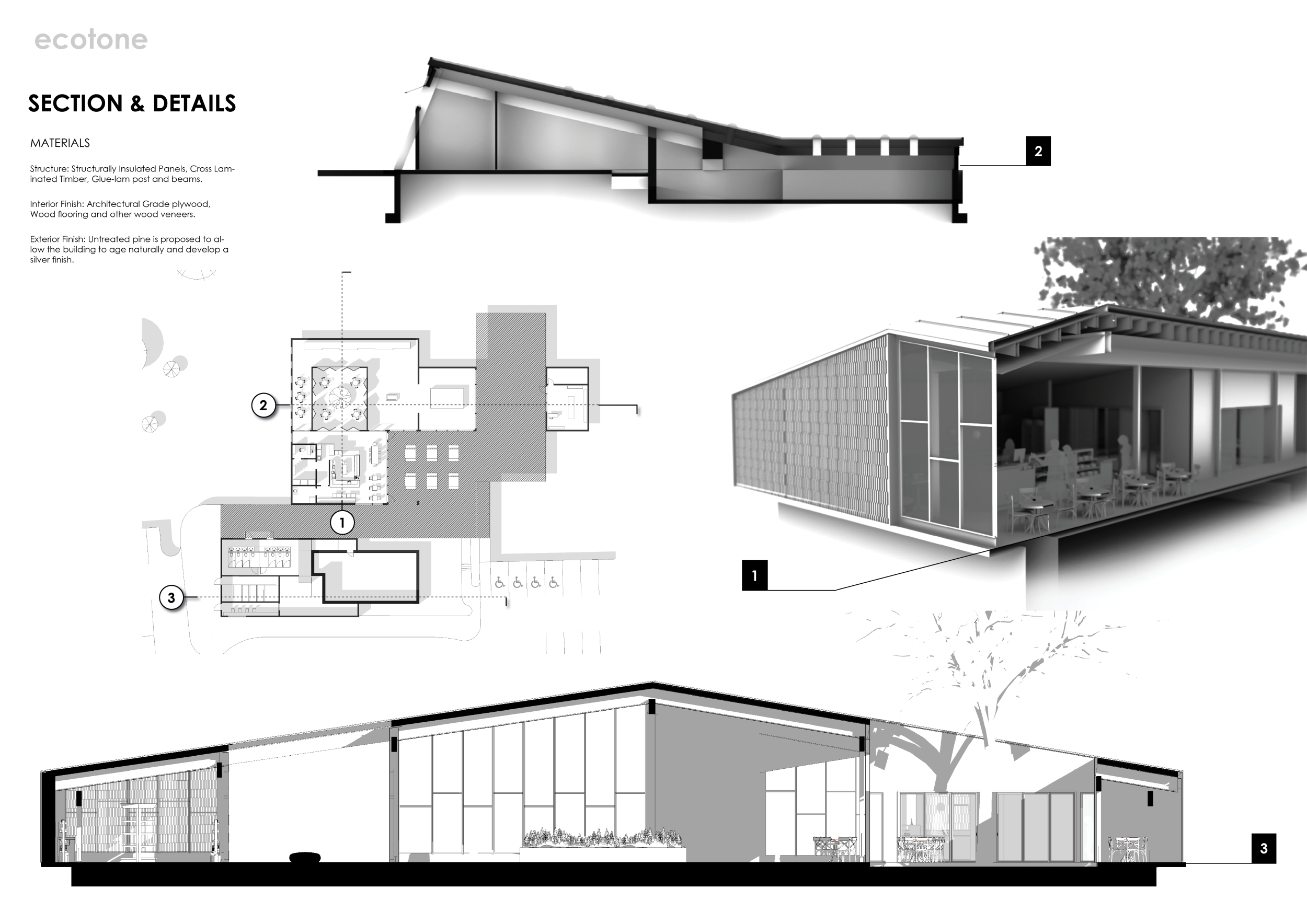 Architecture project // Living Roof Integration with Untreated Pine in ...