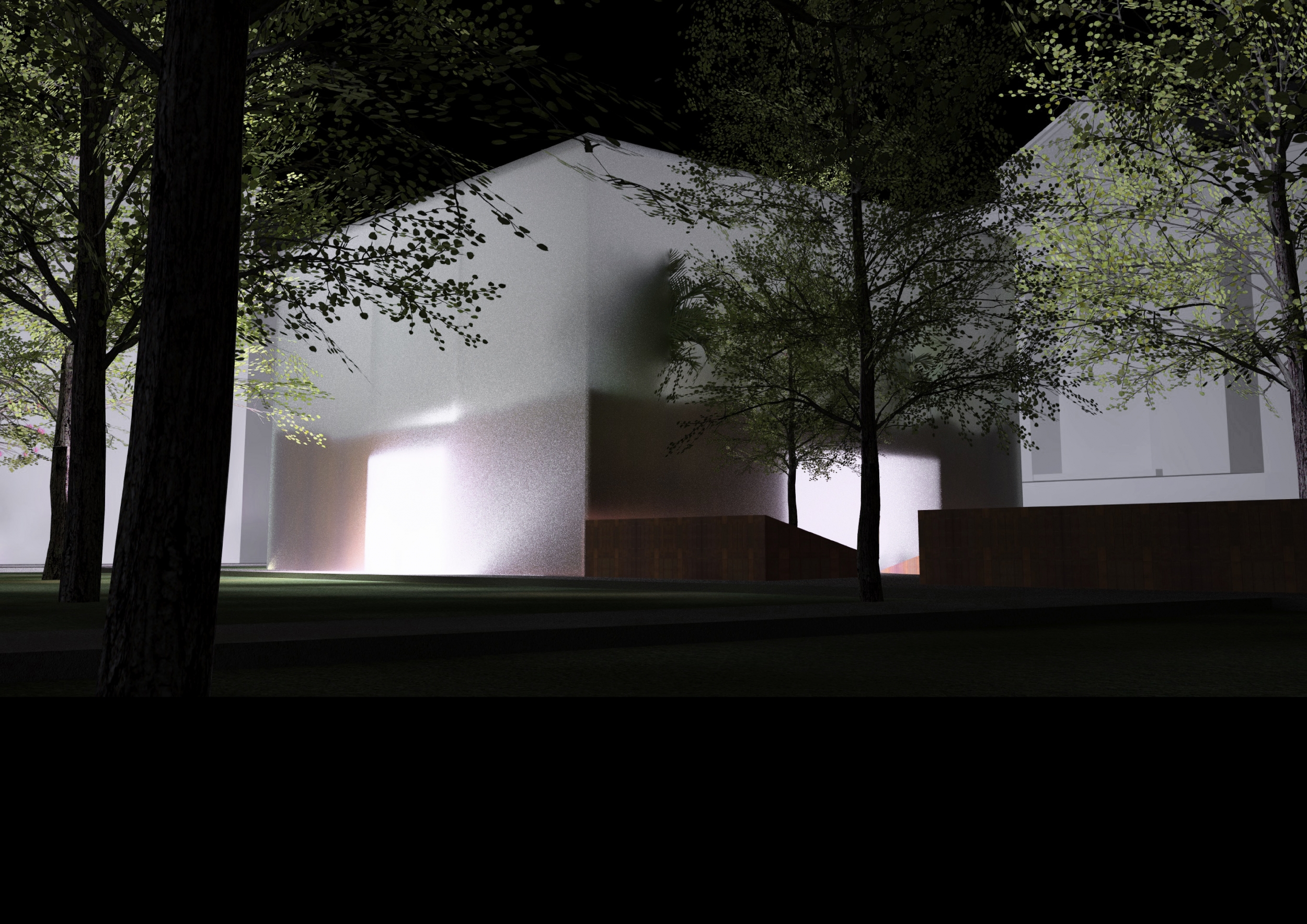 Architecture project // Translucent Glass Walls and Natural Walnut ...