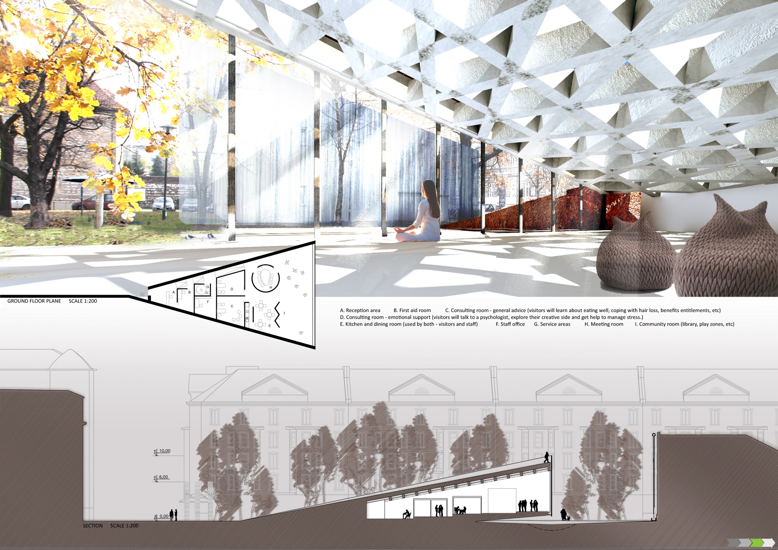 Architecture project // Gabion Stone Filters and Textured Brick Create ...