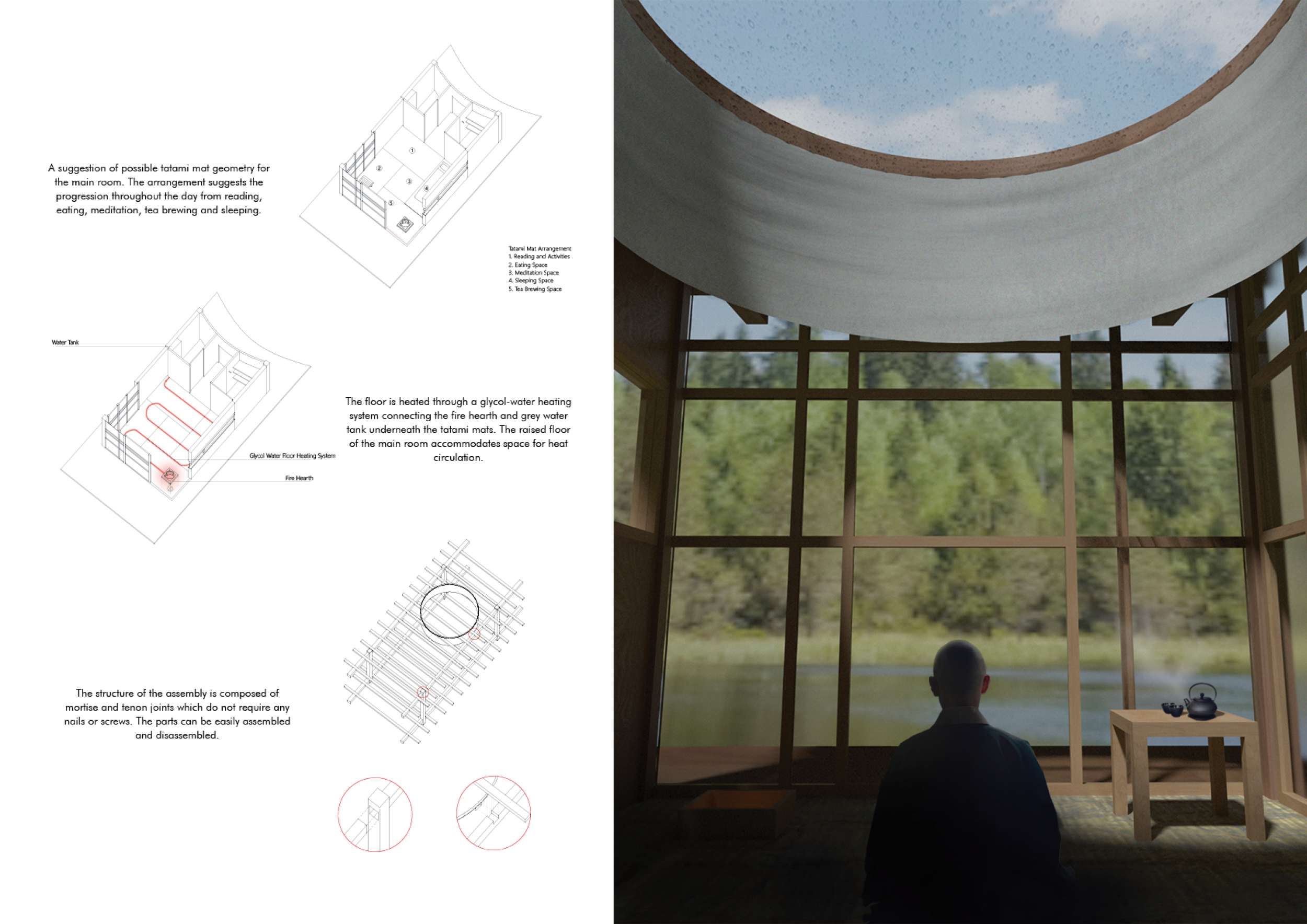 Architecture project // Timber Cabin Emphasizing Rainwater Collection ...