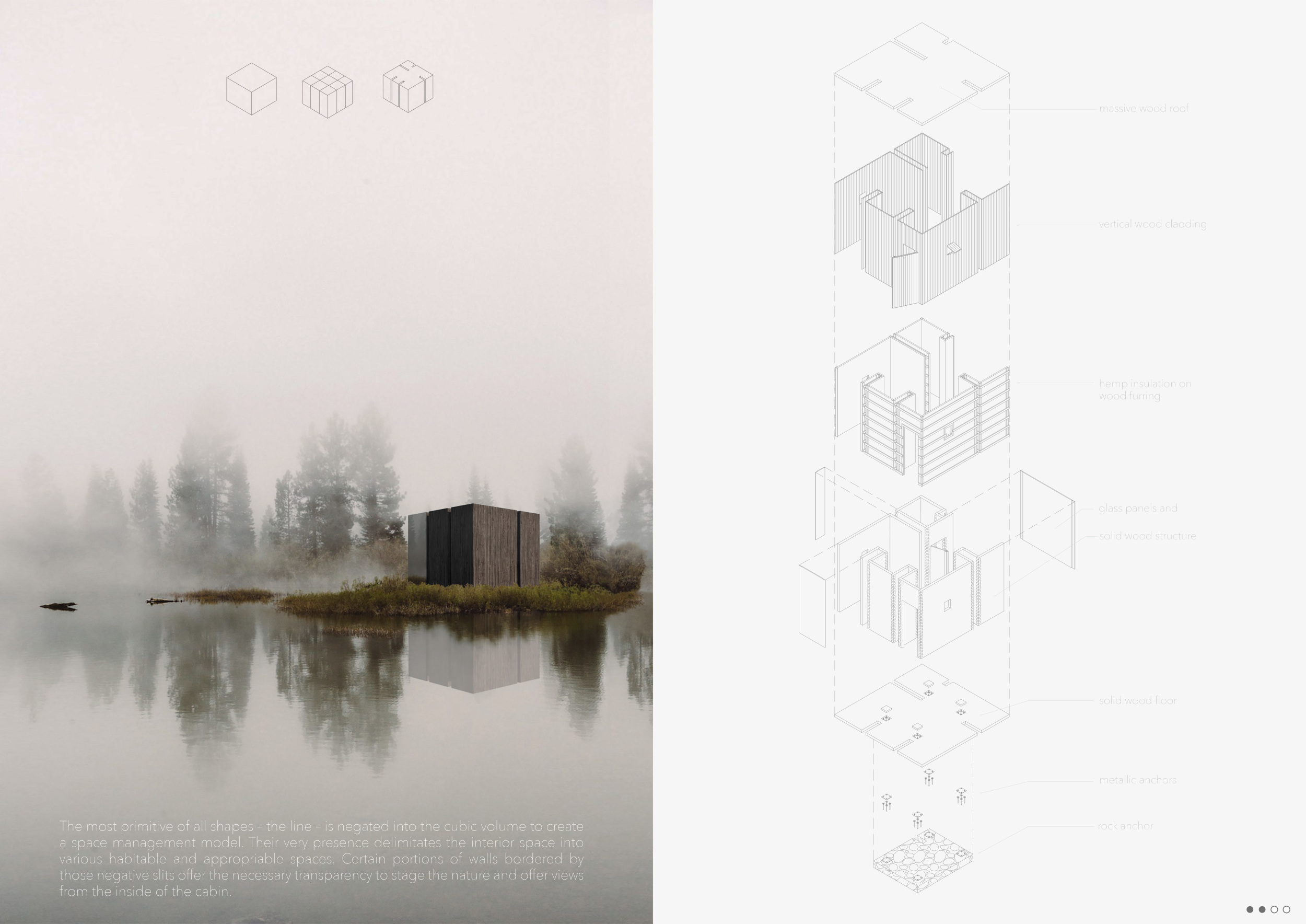 Architecture project // Eroded Masses of Solid Wood and Animal Skins ...