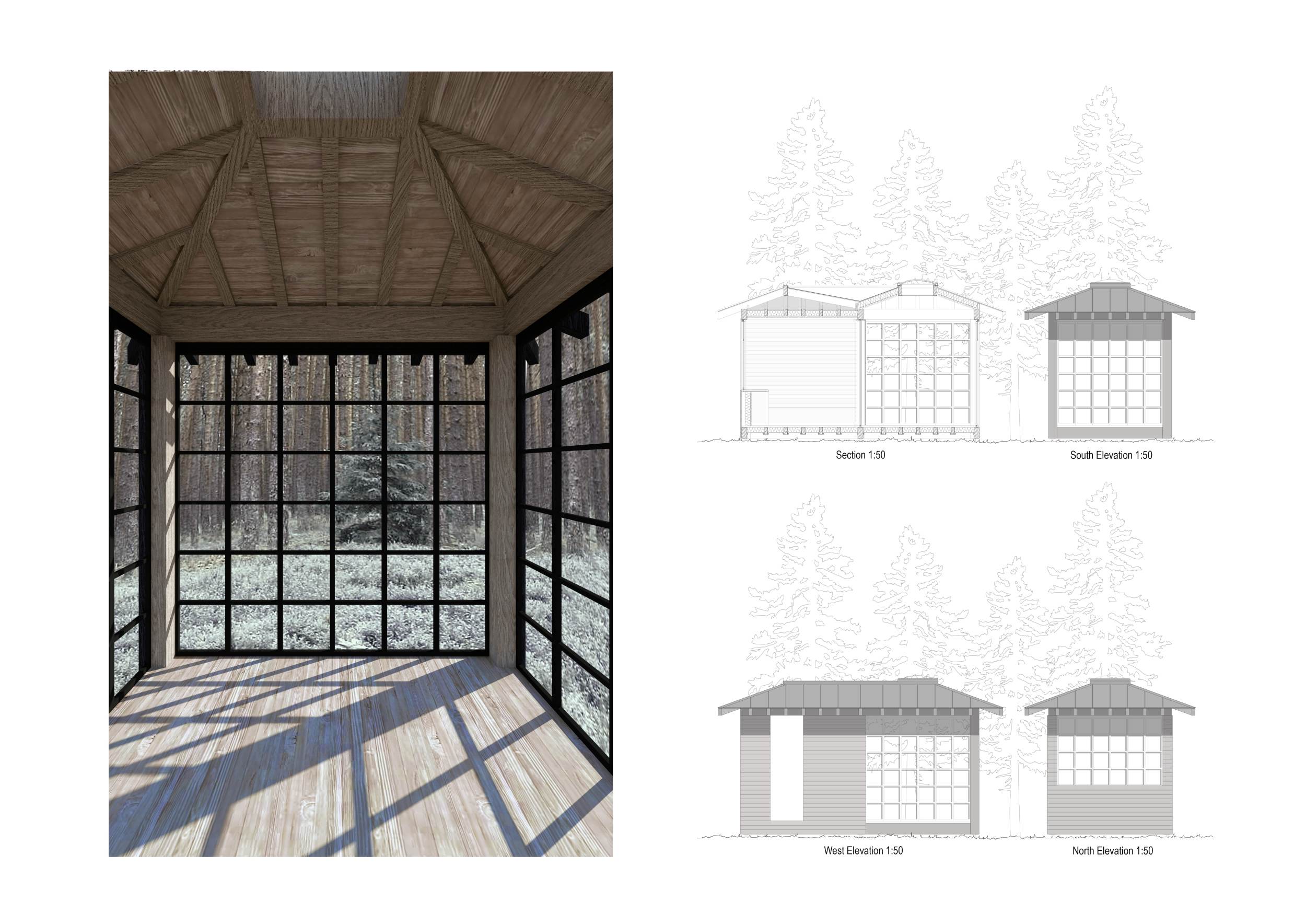 Architecture project // Charred Timber Cabin Integrating Rainwater ...