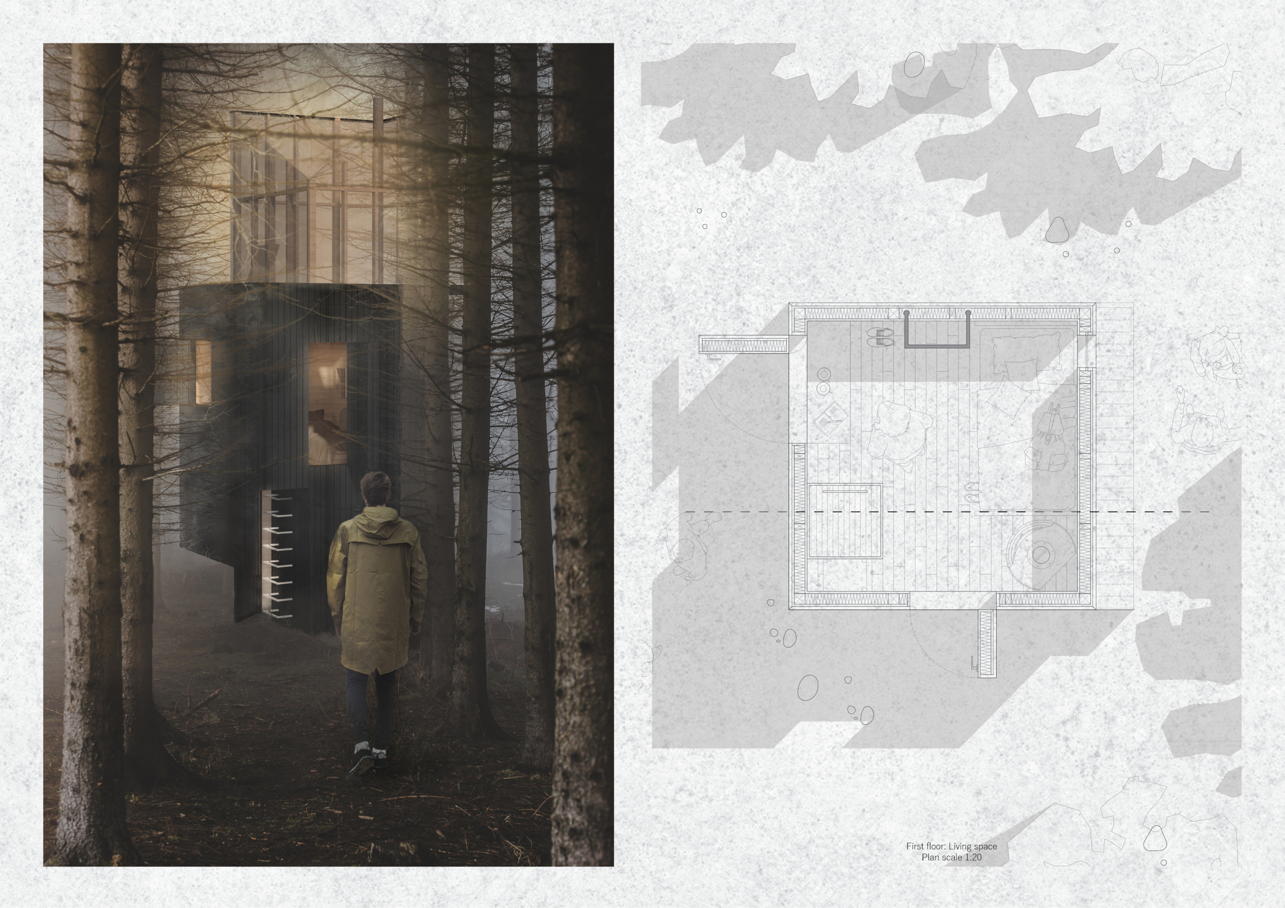 Architecture project // Carbonized Wood Cube Serving as Forest ...