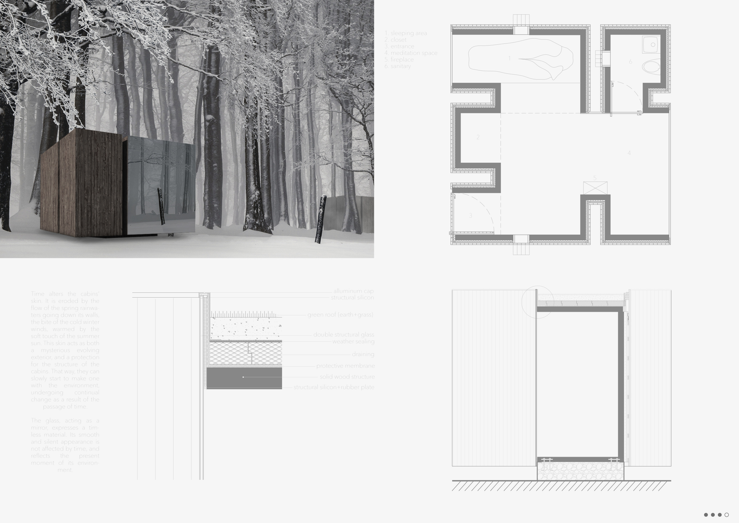 Architecture project // Eroded Masses of Solid Wood and Animal Skins ...