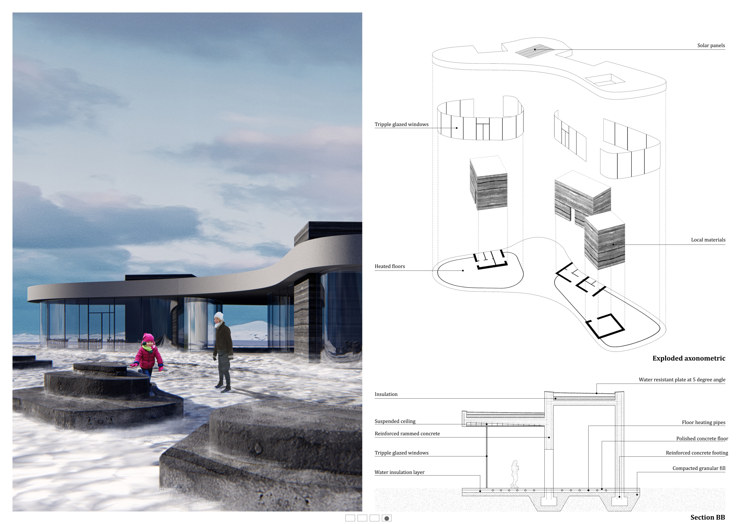 Architecture project // Rammed Concrete Structure Merging with Volcanic ...