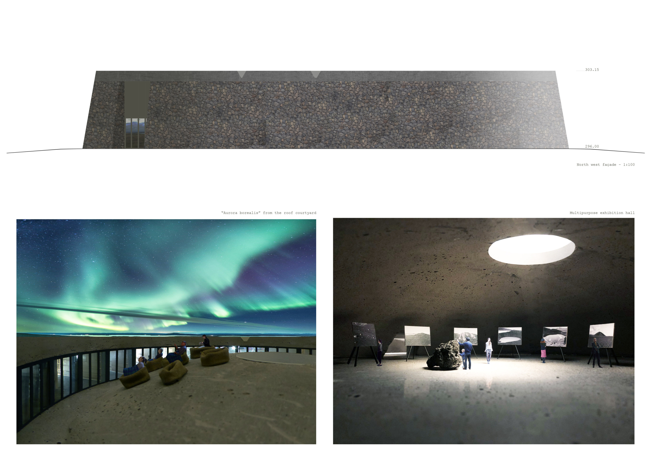 Architecture project // Black Stone and Natural Wool Structure ...