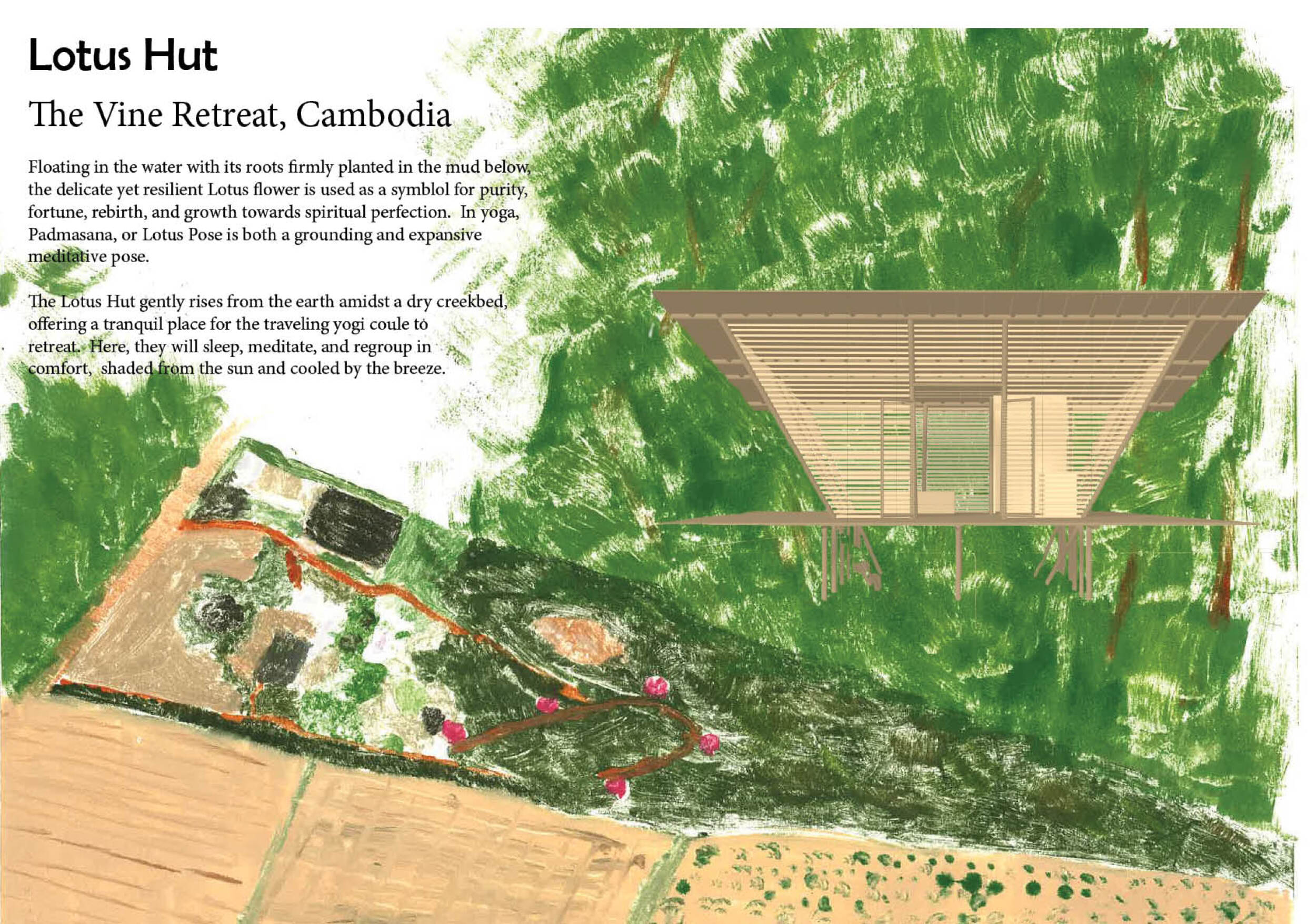 Architecture project // Bamboo Retreat Elevated on Stilts Emphasizing ...