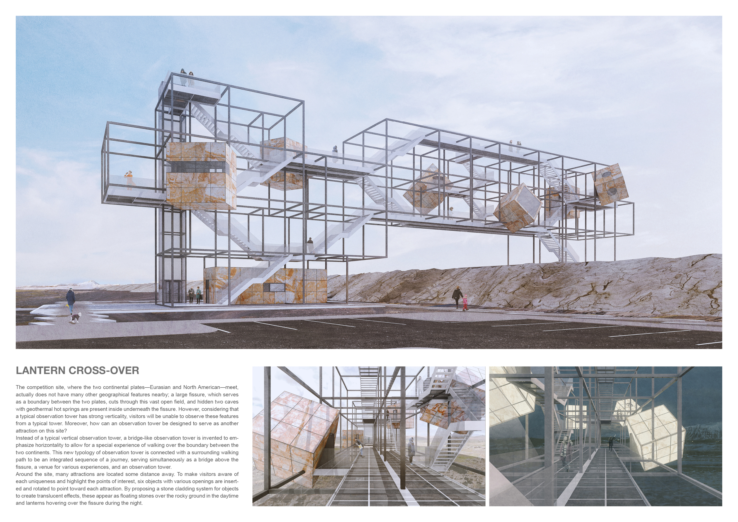 Architecture project // Onyx Façade and Viewing Platforms over Tectonic ...