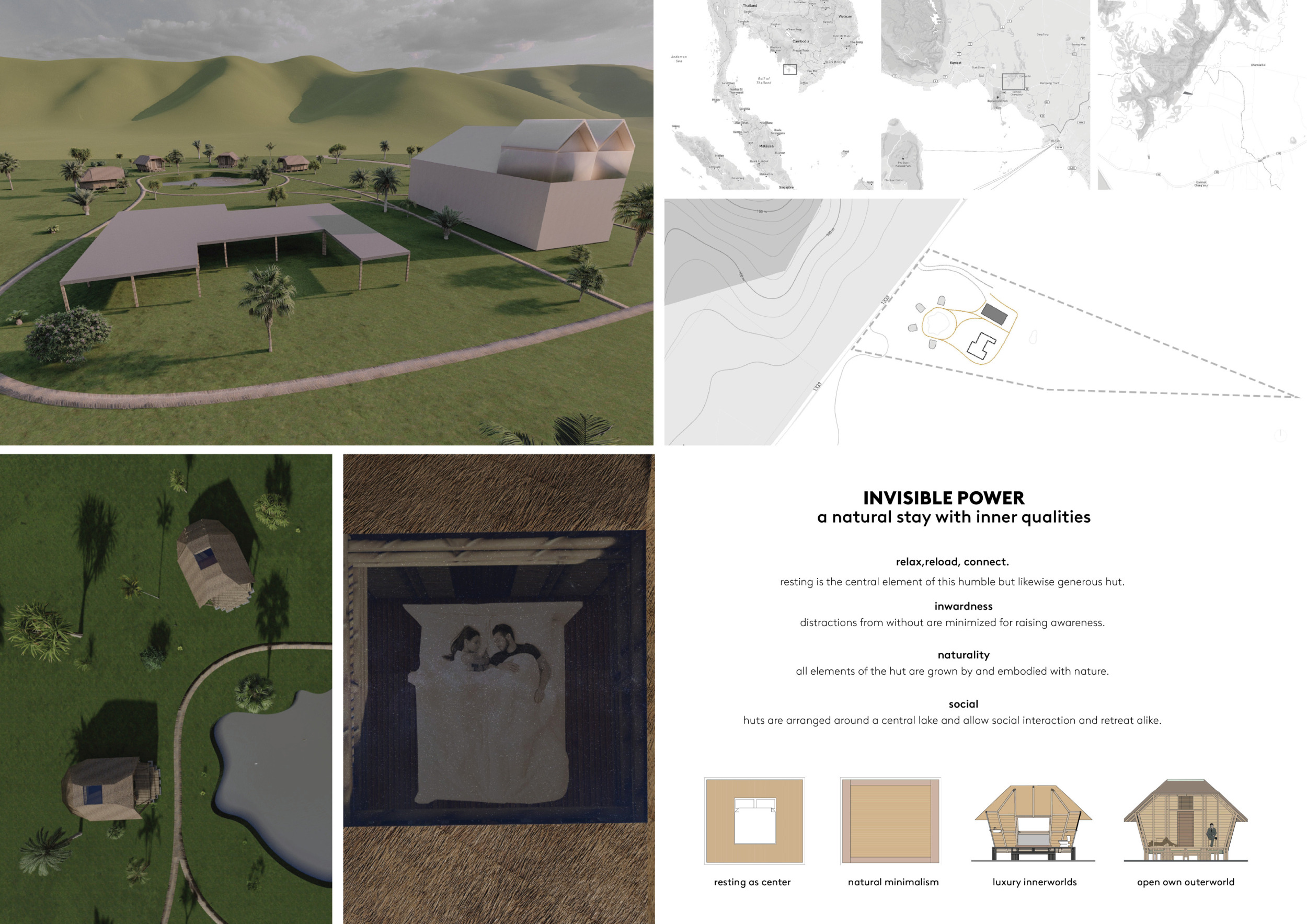 Architecture project // Bamboo Huts Embracing Natural Light with ...