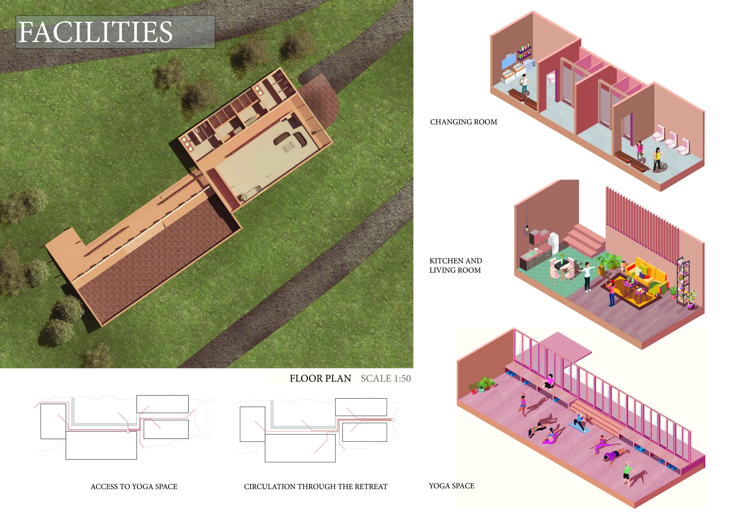 Architecture project // Reed Filtration and Hanging Courtyard in a ...