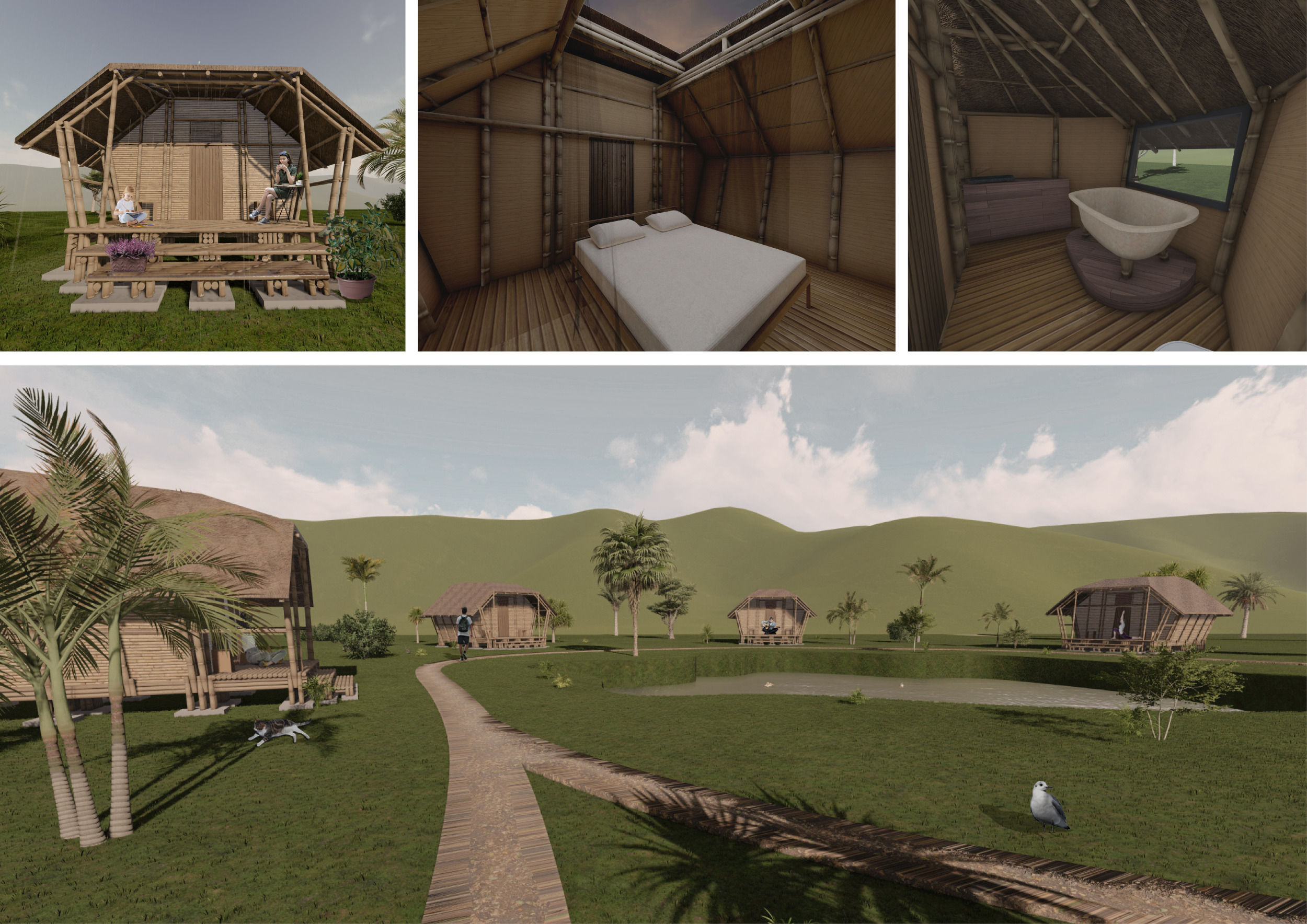 Architecture project // Bamboo Huts Embracing Natural Light with ...