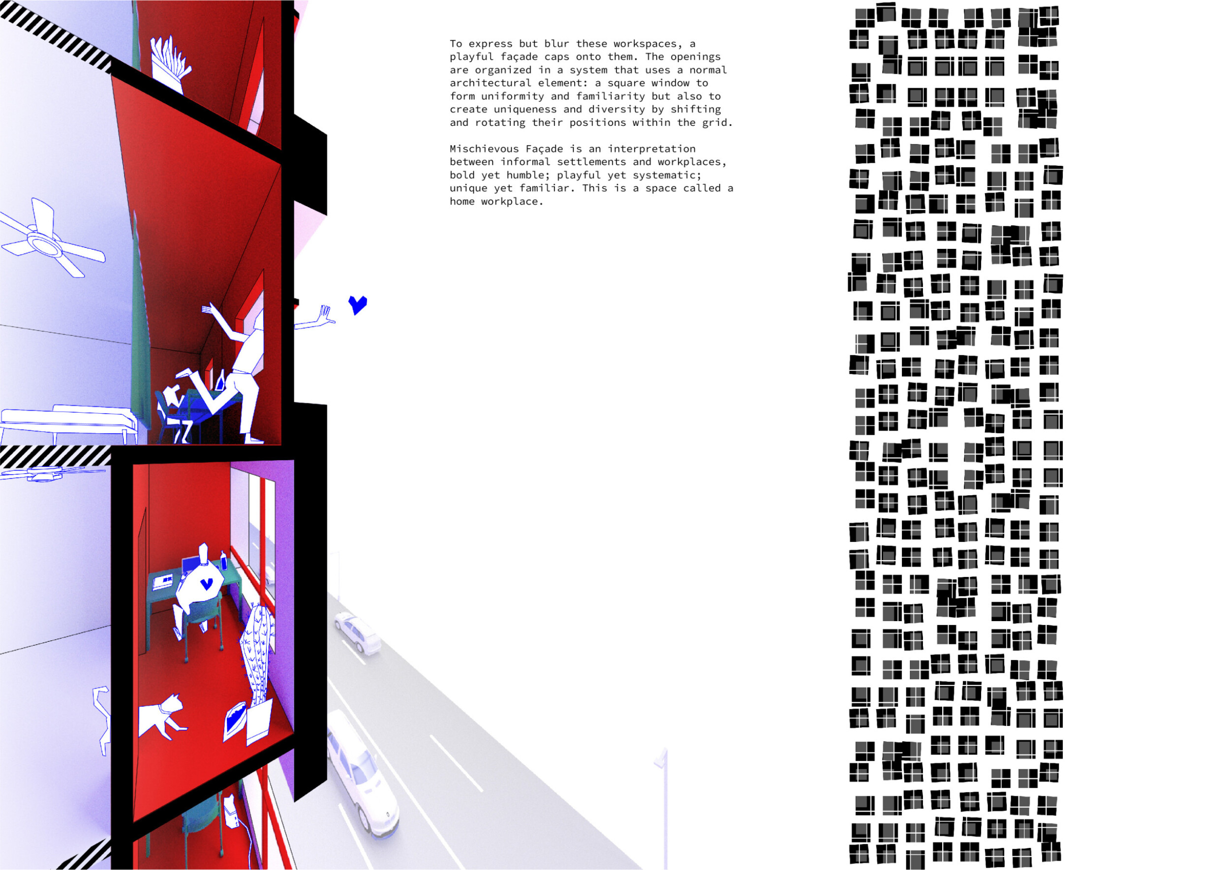 Architecture project // Playful Asymmetrical Facade Featuring Colorful ...