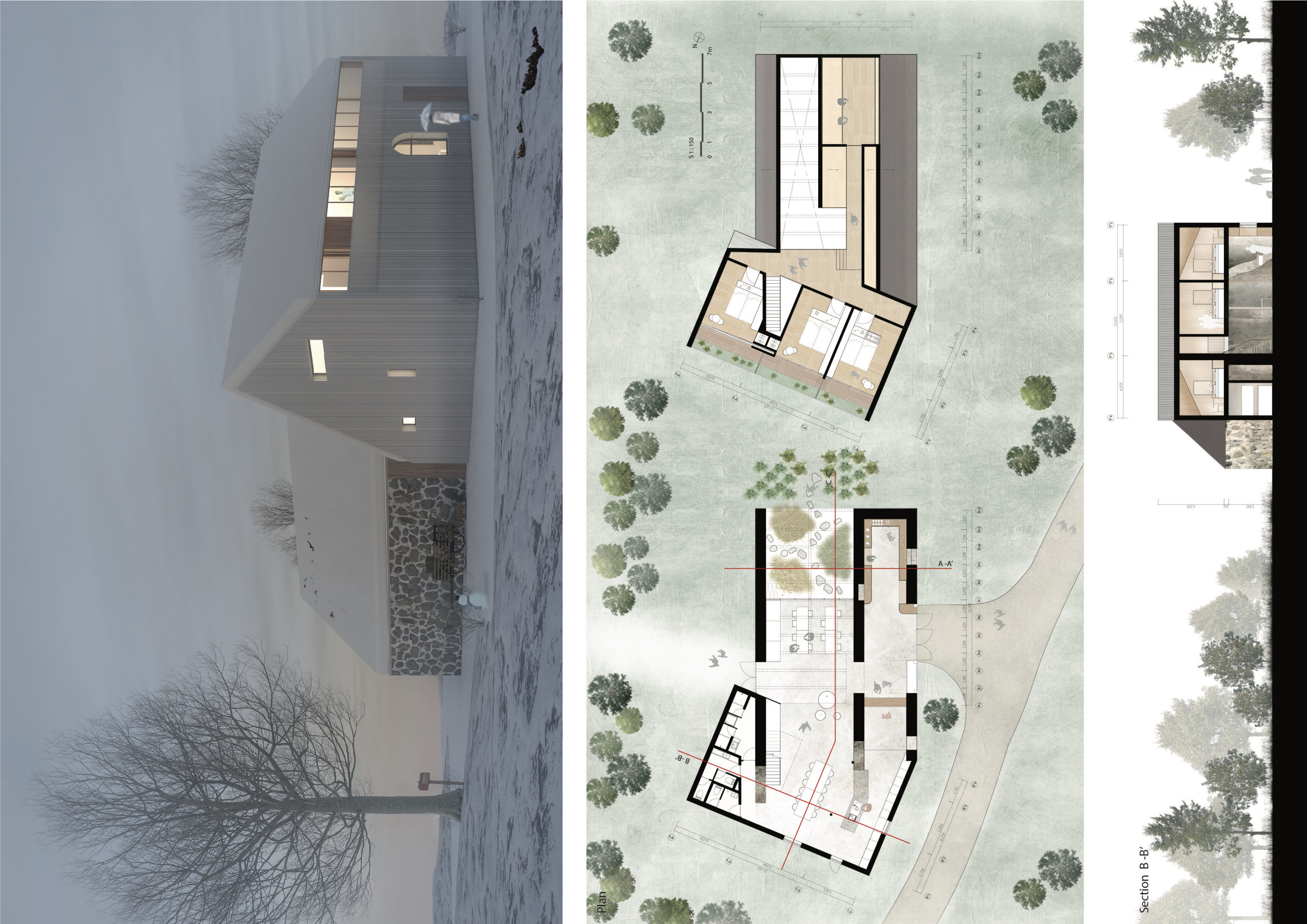 Architecture project // Herb Lab Integration with Wooden Walls in ...