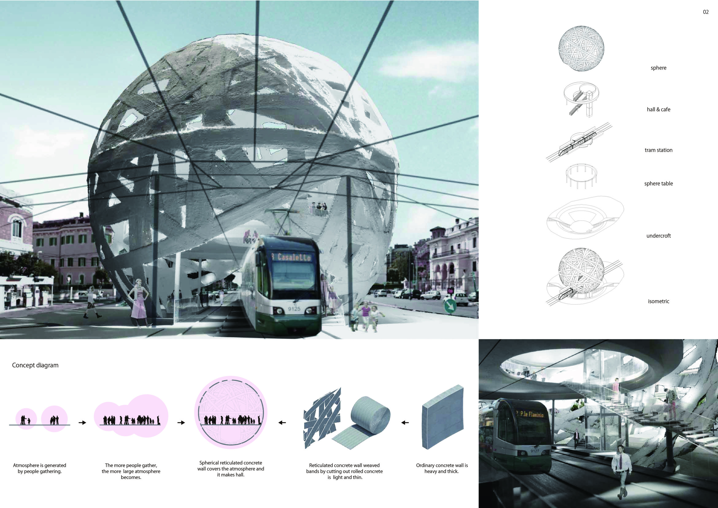 Architecture project // Reticulated Concrete Sphere Integrating ...