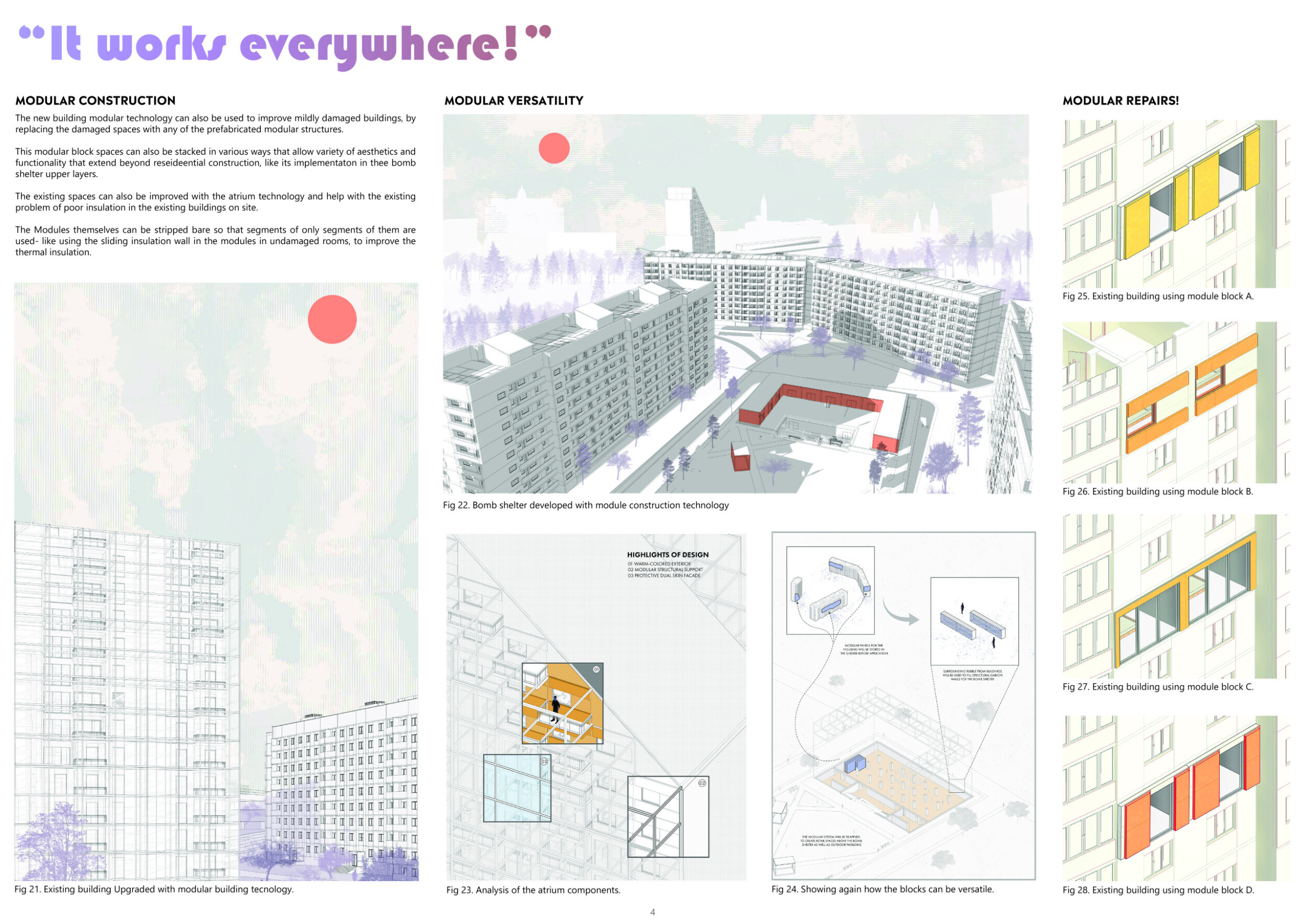 Architecture project // Modular Housing Emphasizing Double-Glazing and ...