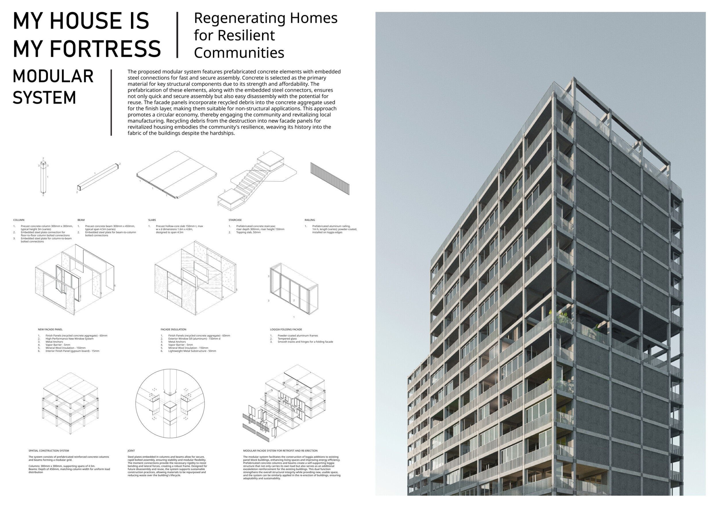 Architecture project // Prefabricated Concrete Modules with Recycled ...