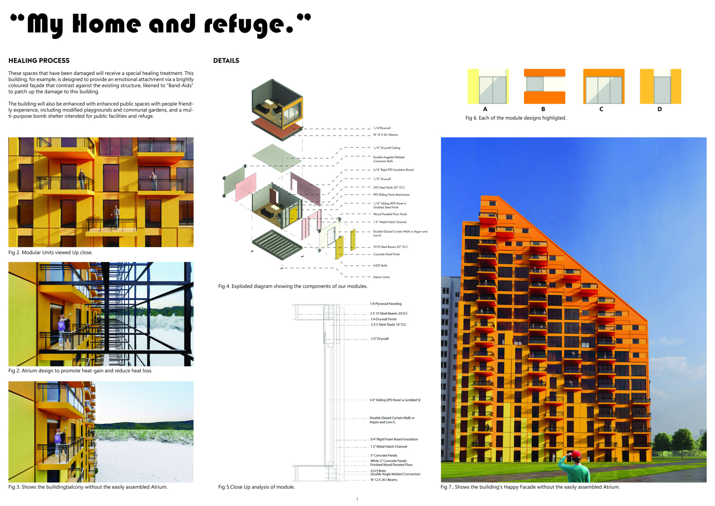 Architecture project // Modular Housing Emphasizing Double-Glazing and ...