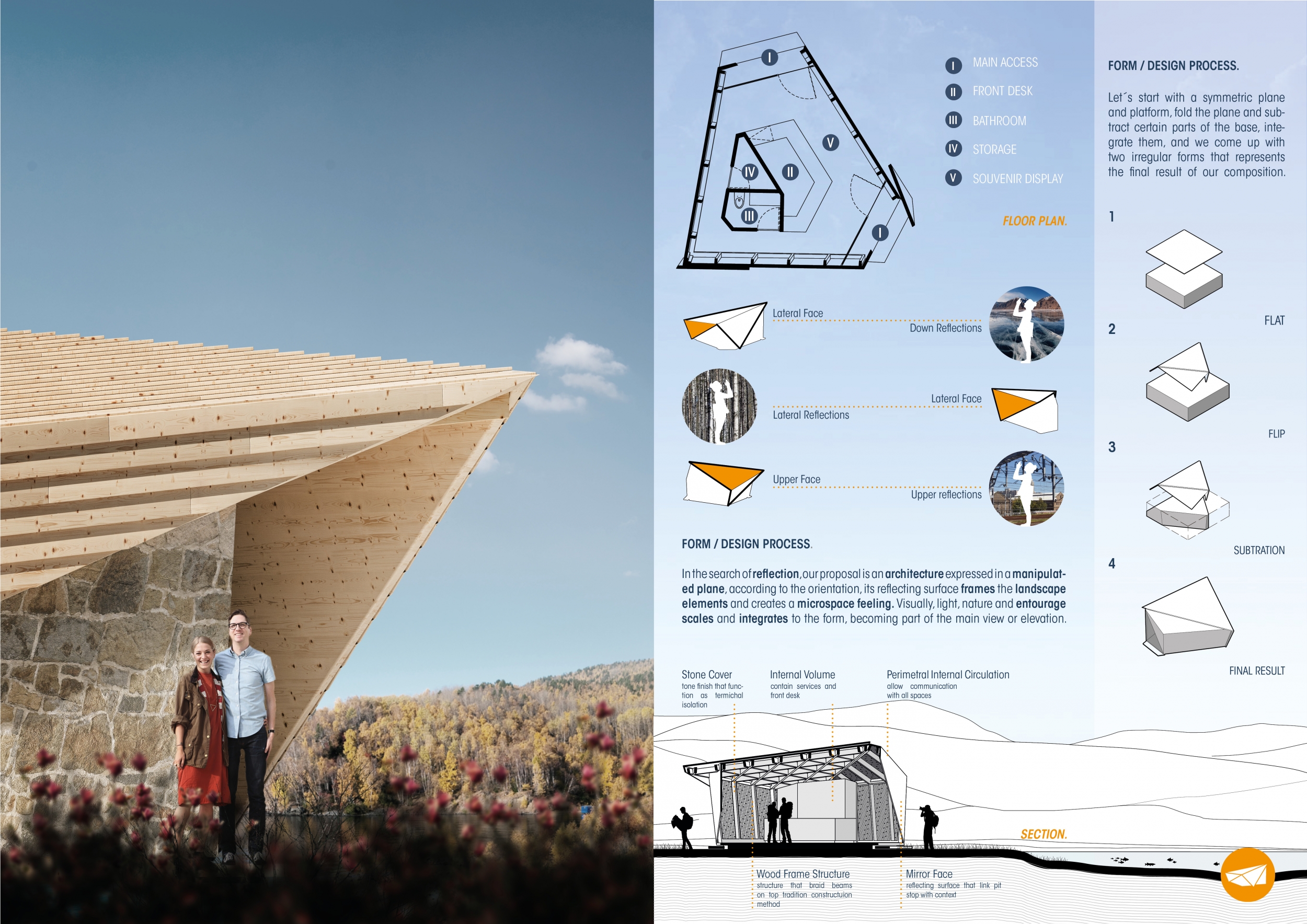 Architecture project // Reflective Facade and Stone Base Blending with ...
