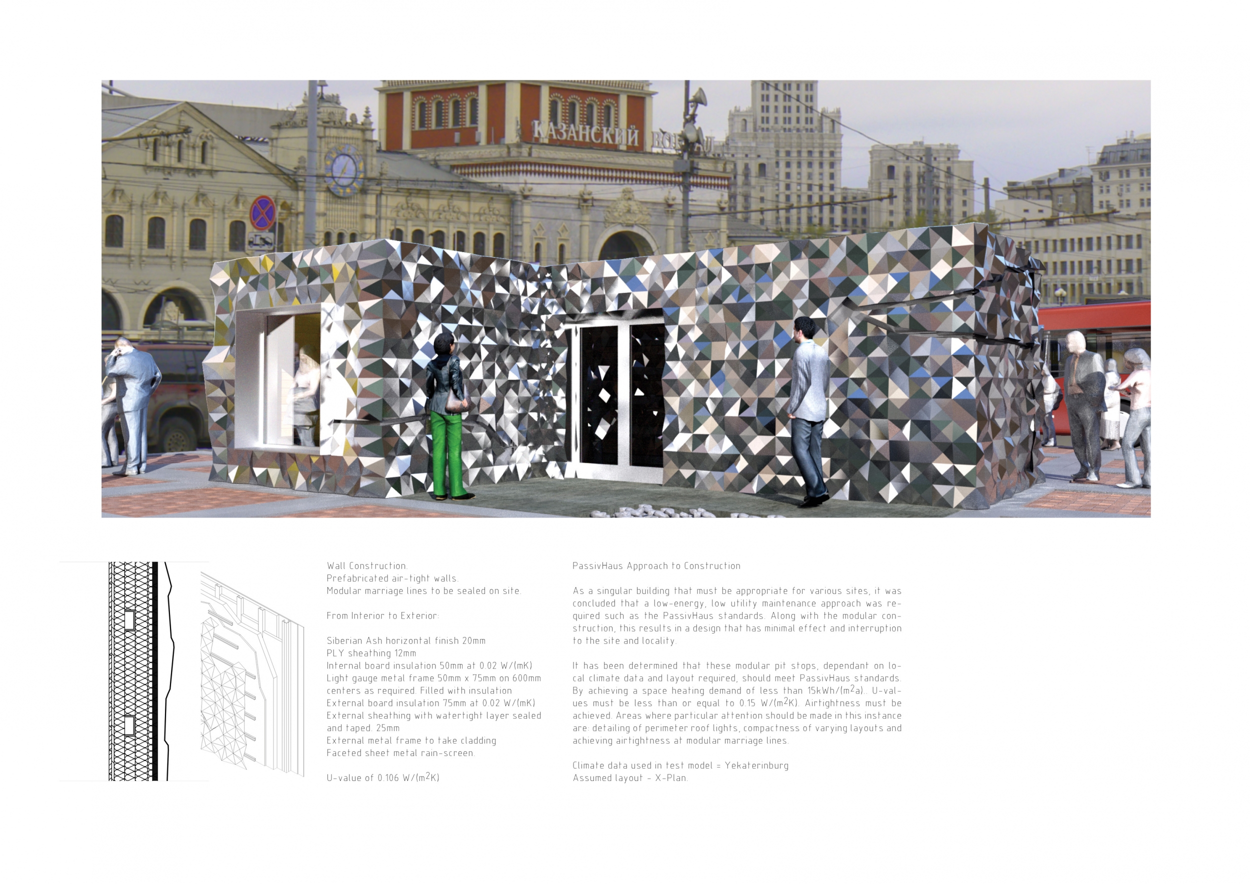 Architecture project // Modular Stopover Crafted from Faceted Metal and ...