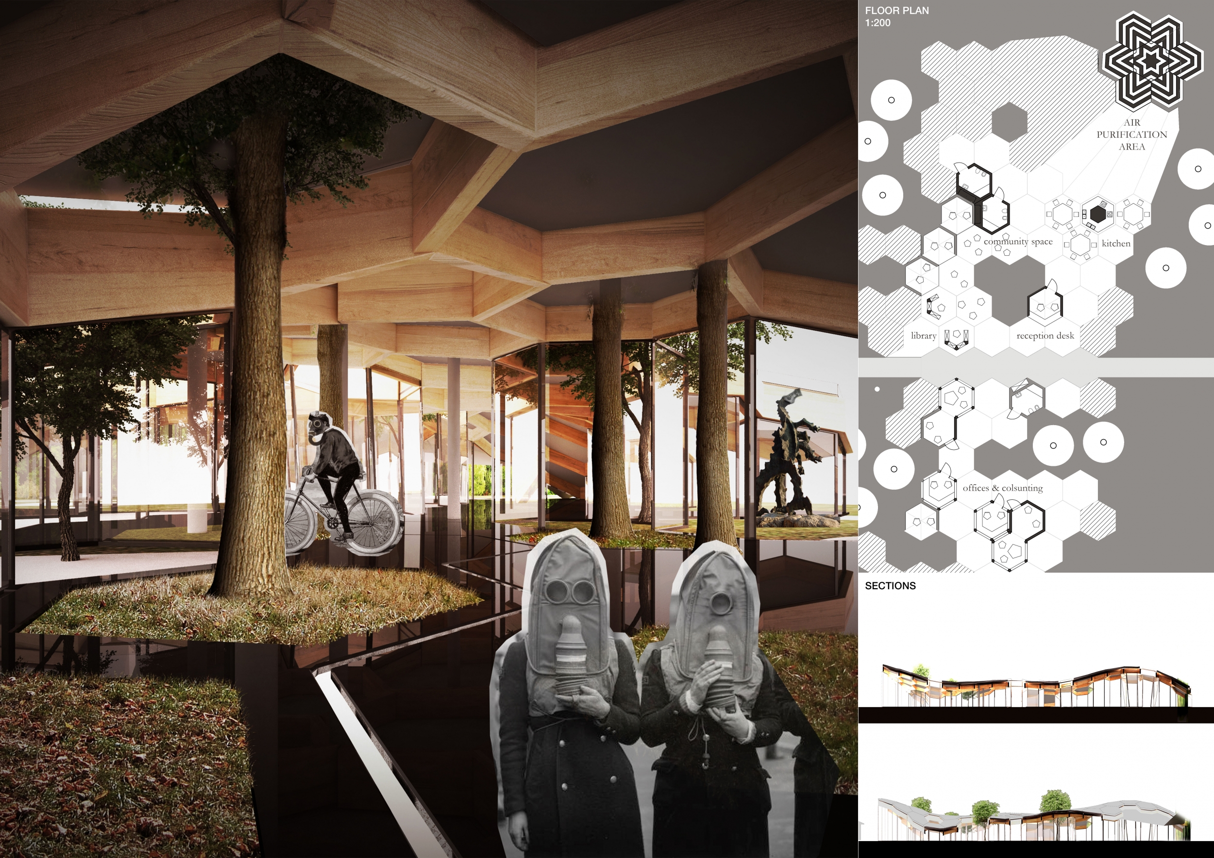 Architecture project // Electrostatic Air Filtration Within Charred ...
