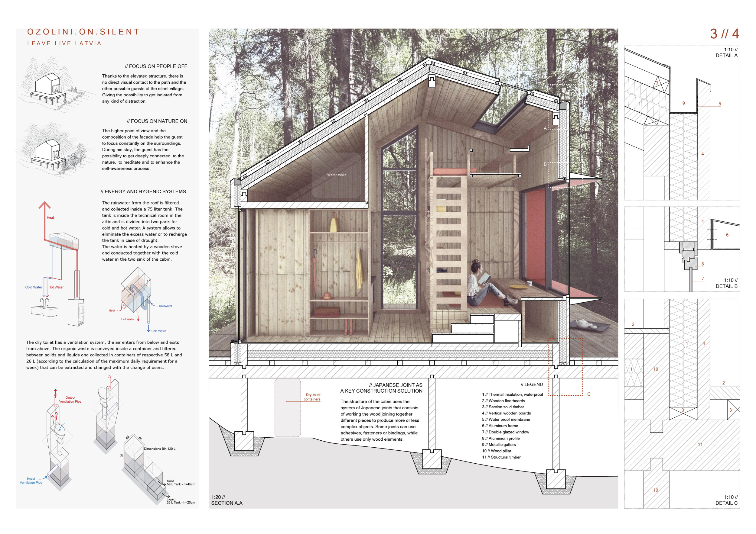 Architecture project // Elevated Cabins with Japanese Joinery and ...