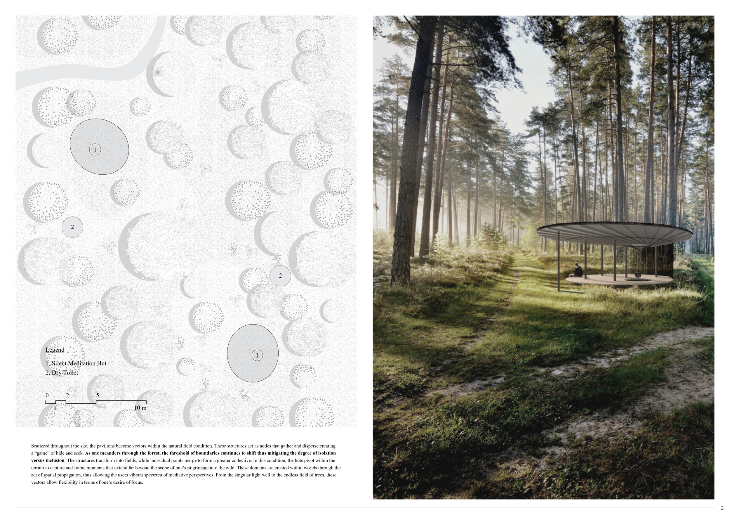 Architecture project // Thatched Roof Pavilions Embracing Forest ...