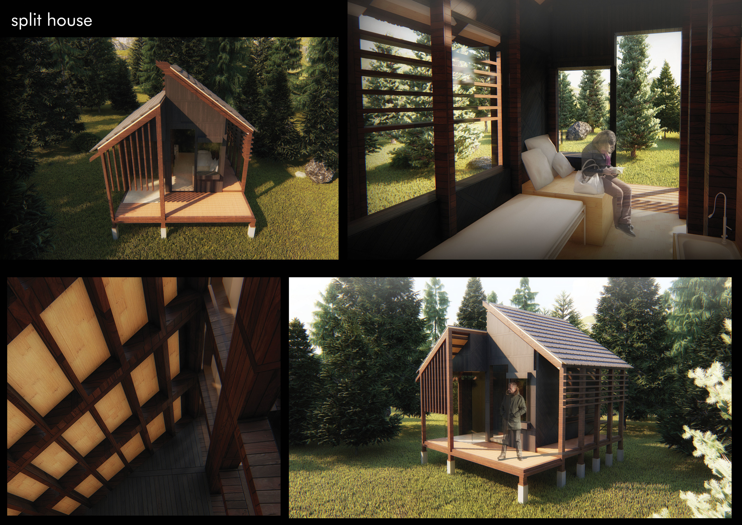 Architecture project // Tree Bark Roof and Timber Columns Enhance ...